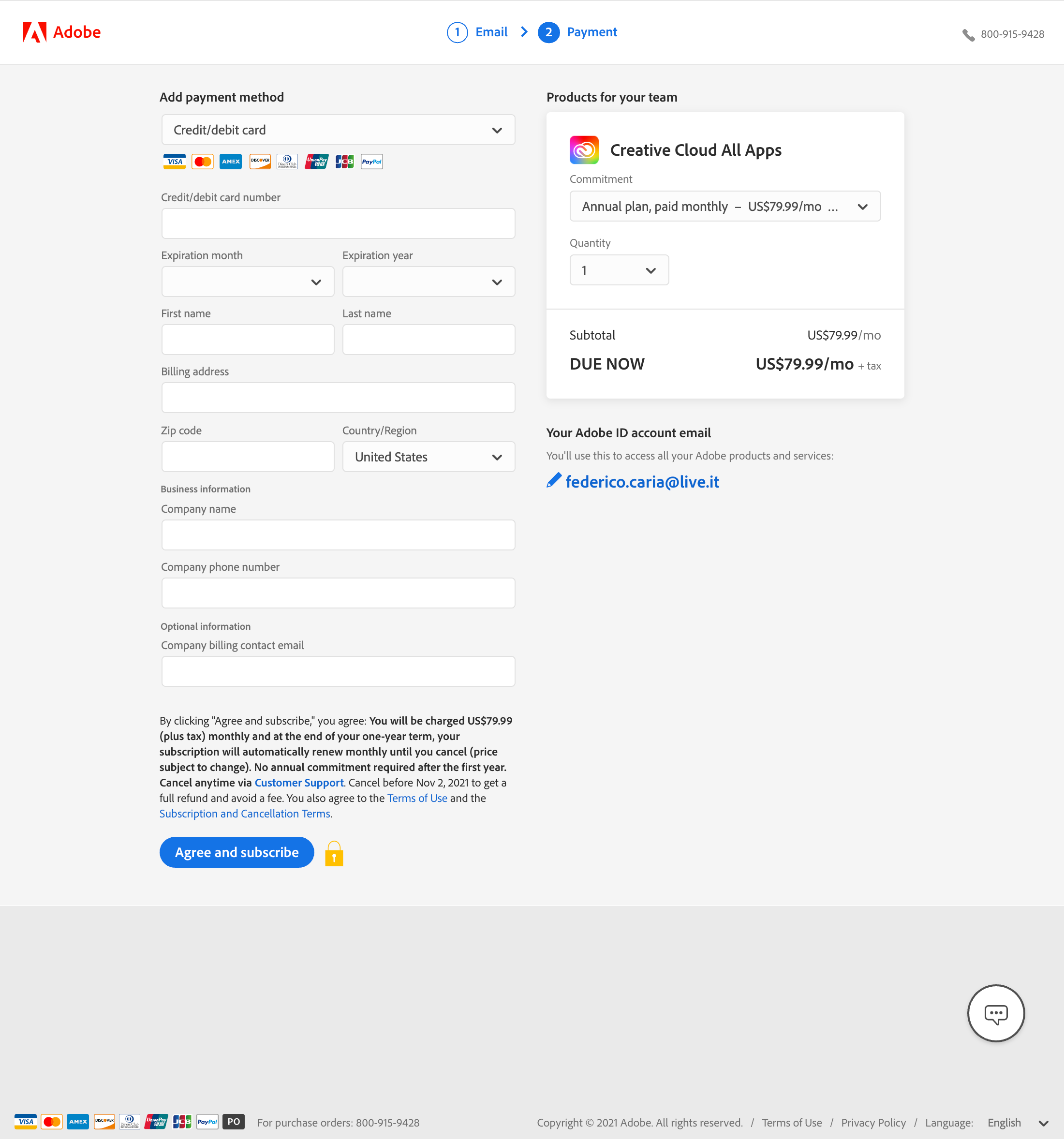 Adobe’s Billing Address – 247 of 648 Billing Address Examples – Baymard ...
