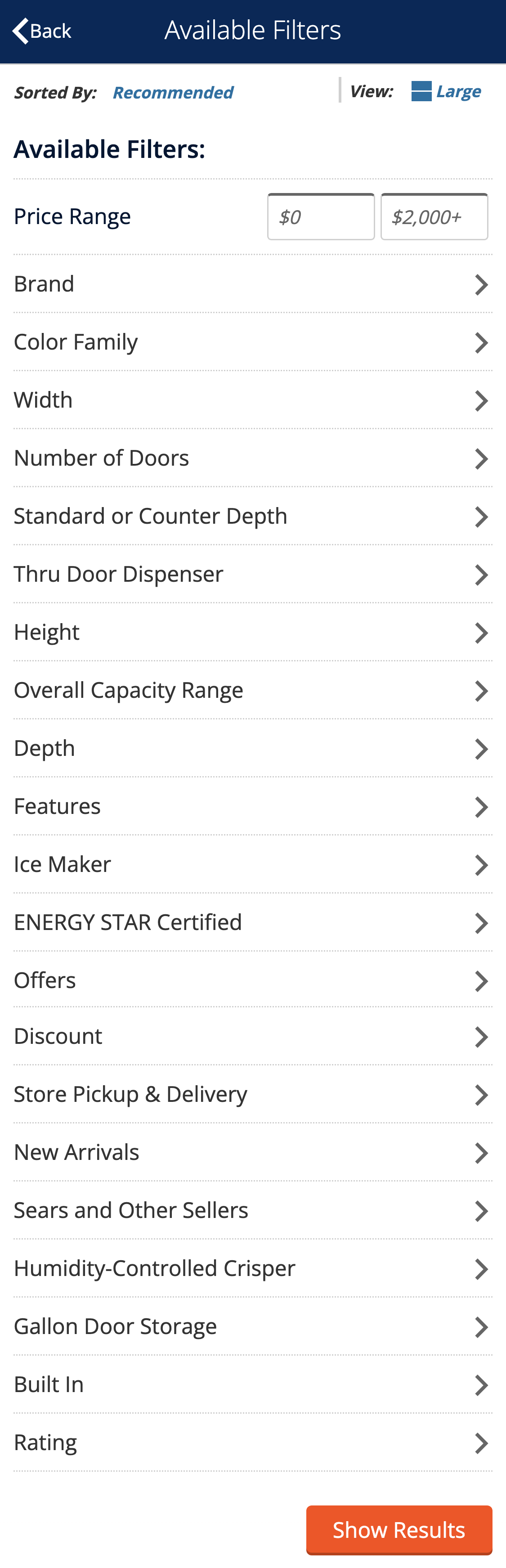 181 Mobile ‘Filtering Options’ Examples – Baymard Institute