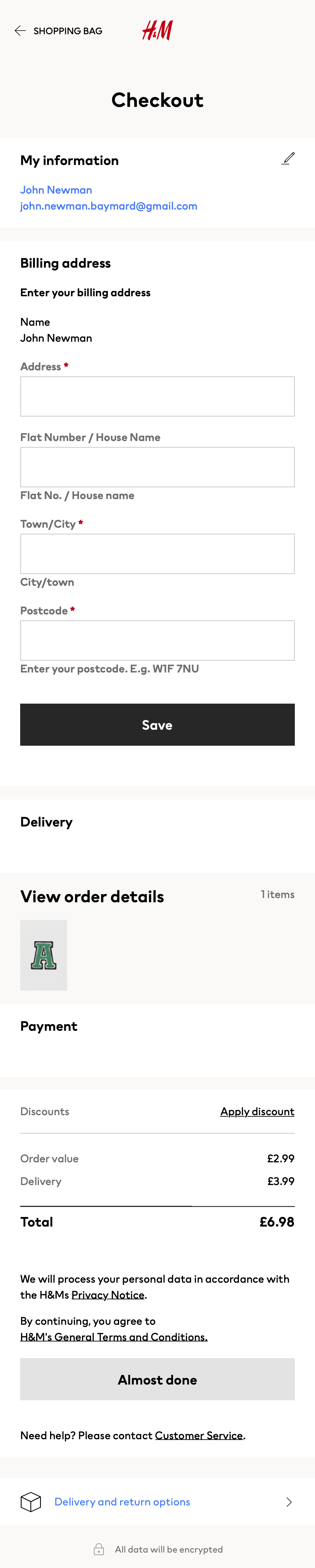 H&M’s Mobile Billing Address – 153 of 648 Billing Address Examples ...