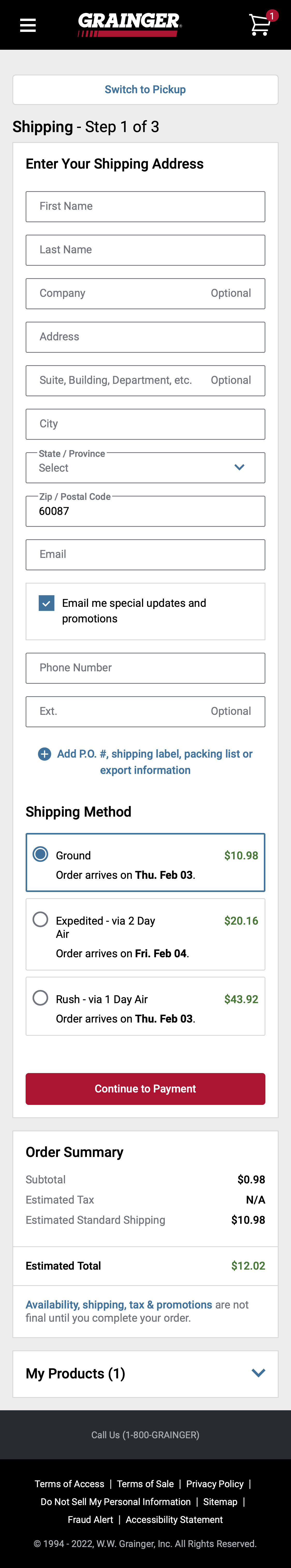 593 ‘Shipping Address’ Design Examples – Baymard Institute
