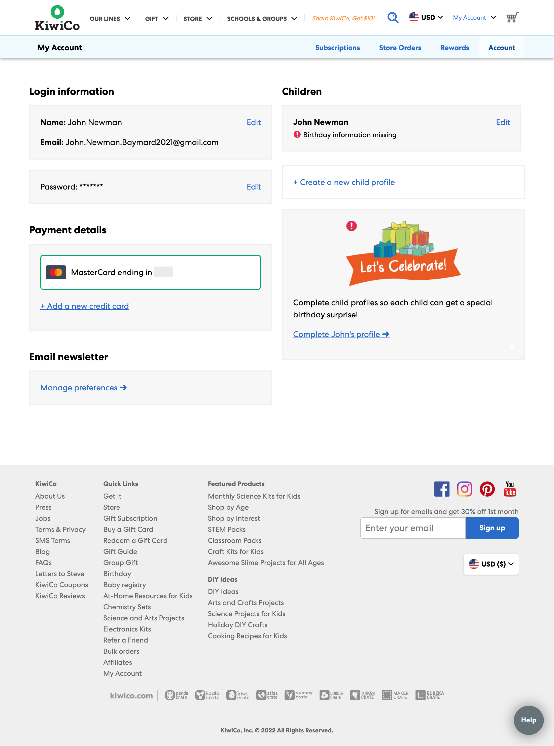 233 ‘Account Dashboard’ Design Examples – Baymard Institute