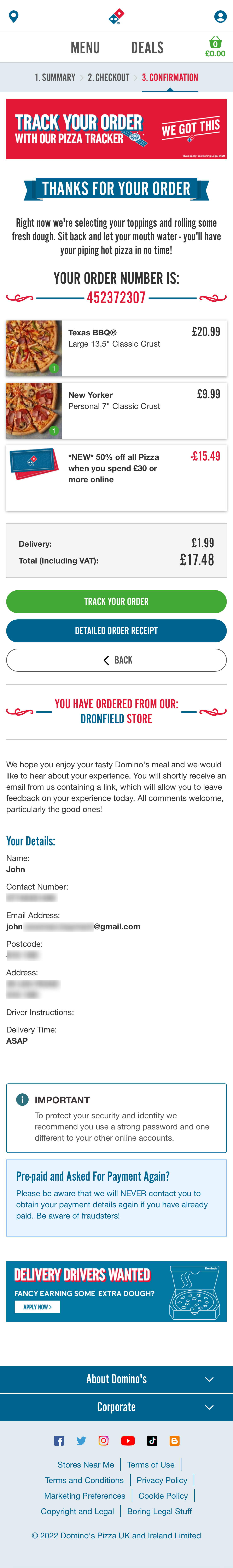 Domino’s Pizza’s Mobile Receipt / Order Confirmation – 308 of 656 ...