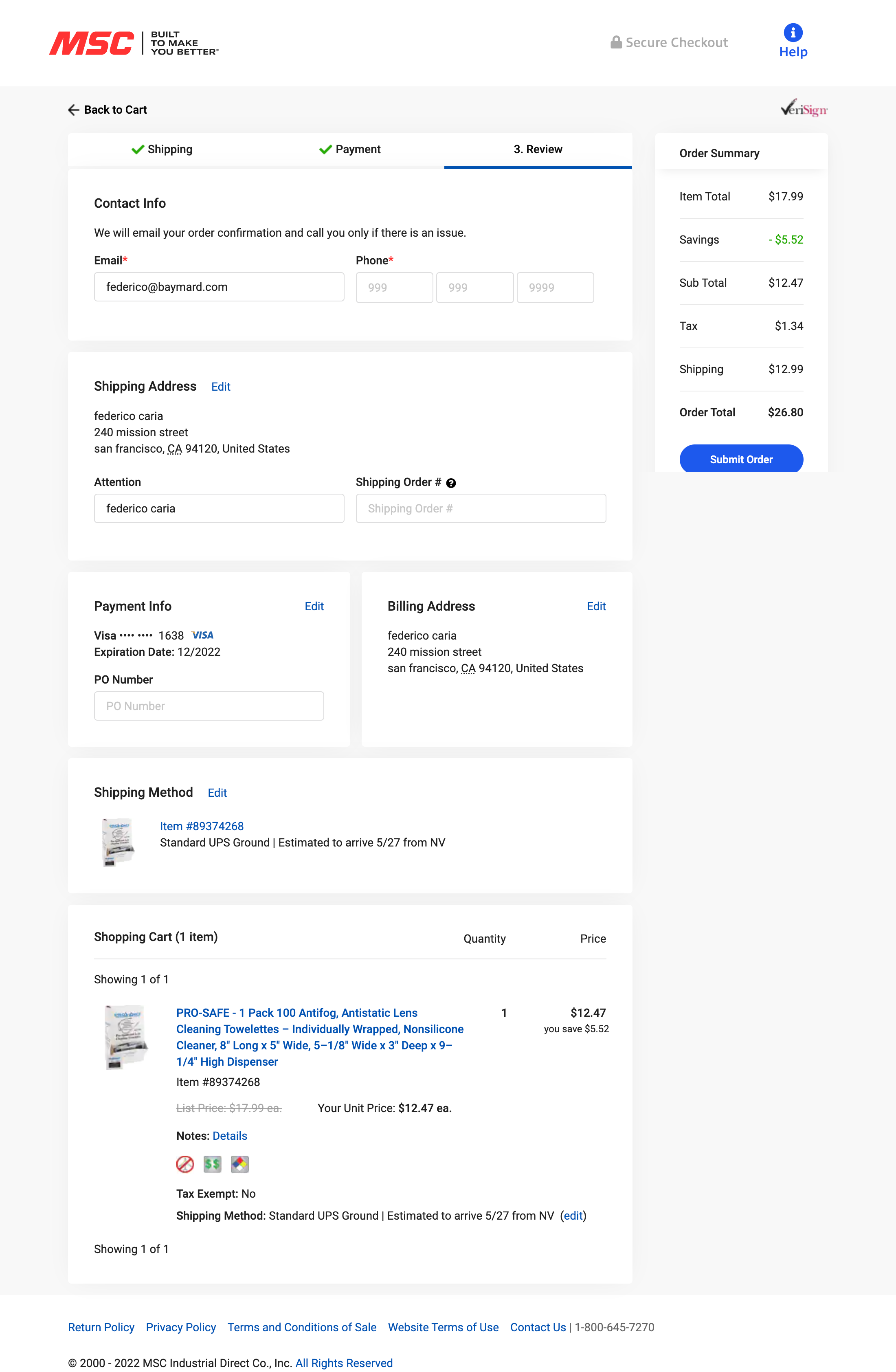 480 ‘Review Order’ Design Examples – Baymard Institute
