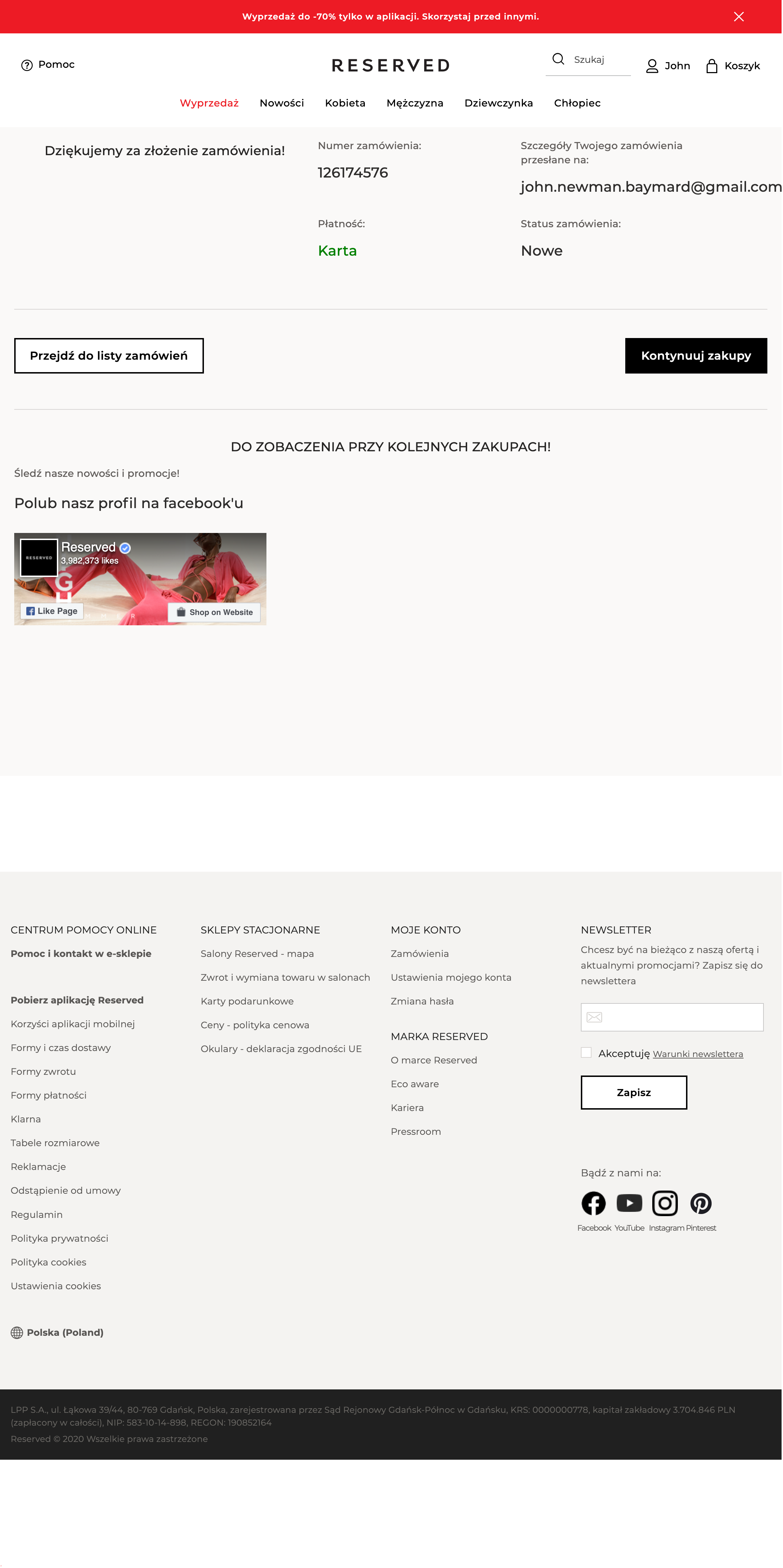 reserved’s Receipt / Order Confirmation – 223 of 656 Receipt / Order ...