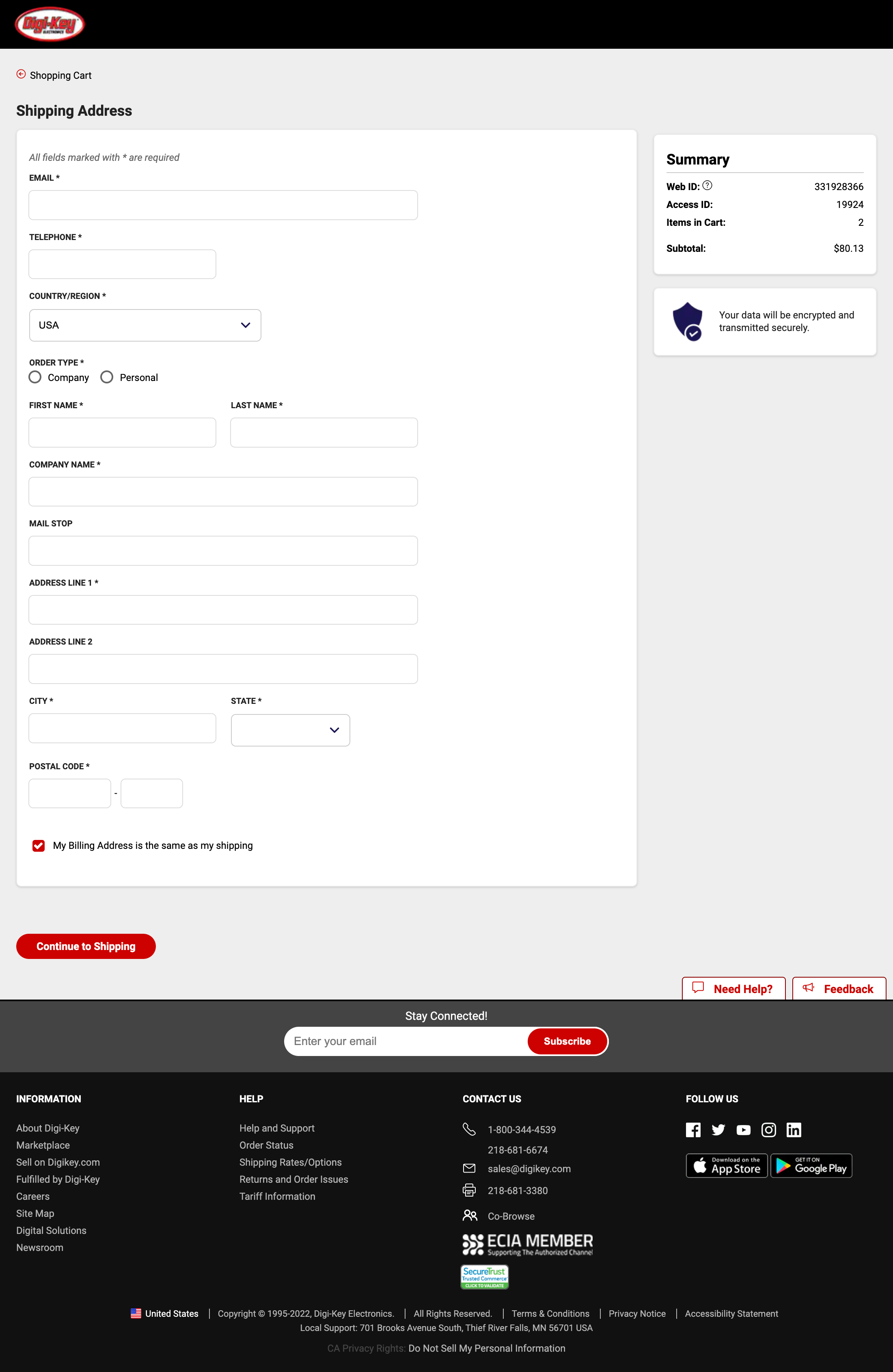 746 ‘Shipping Address’ Design Examples – Baymard Institute