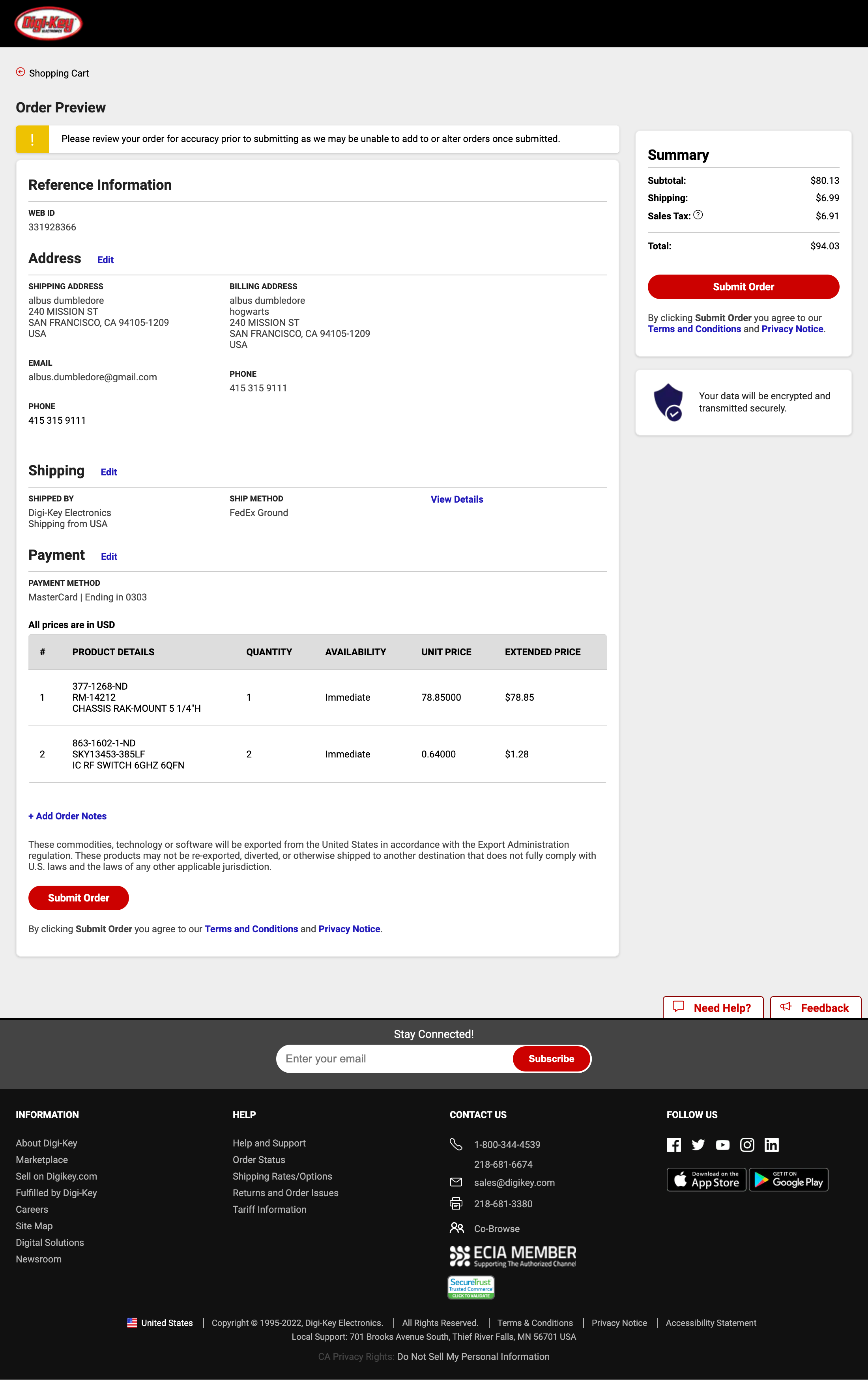 480 ‘Review Order’ Design Examples – Baymard Institute