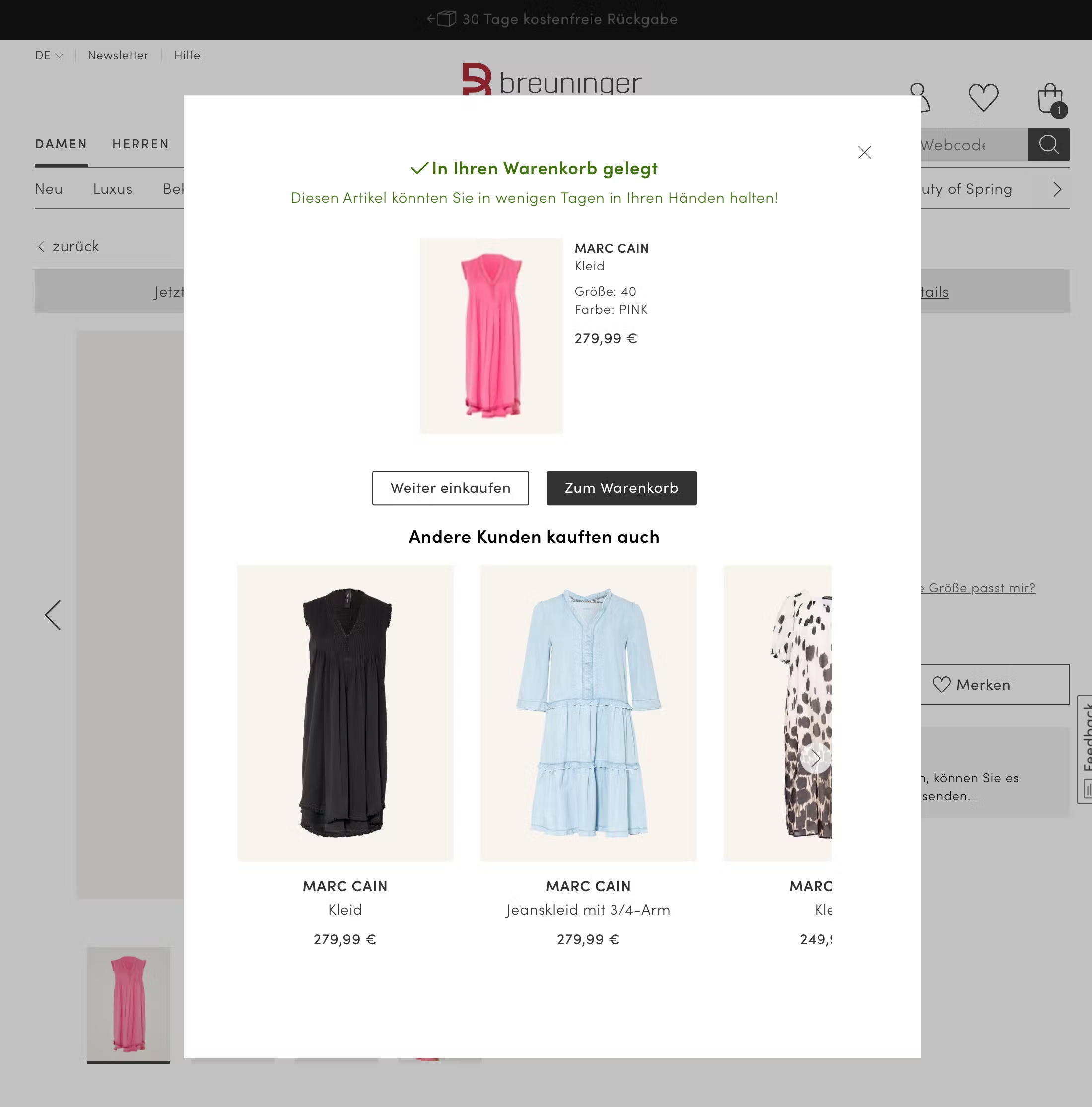 E. Breuninger’s Added To Cart Confirmation – 74 of 97 Added To Cart ...