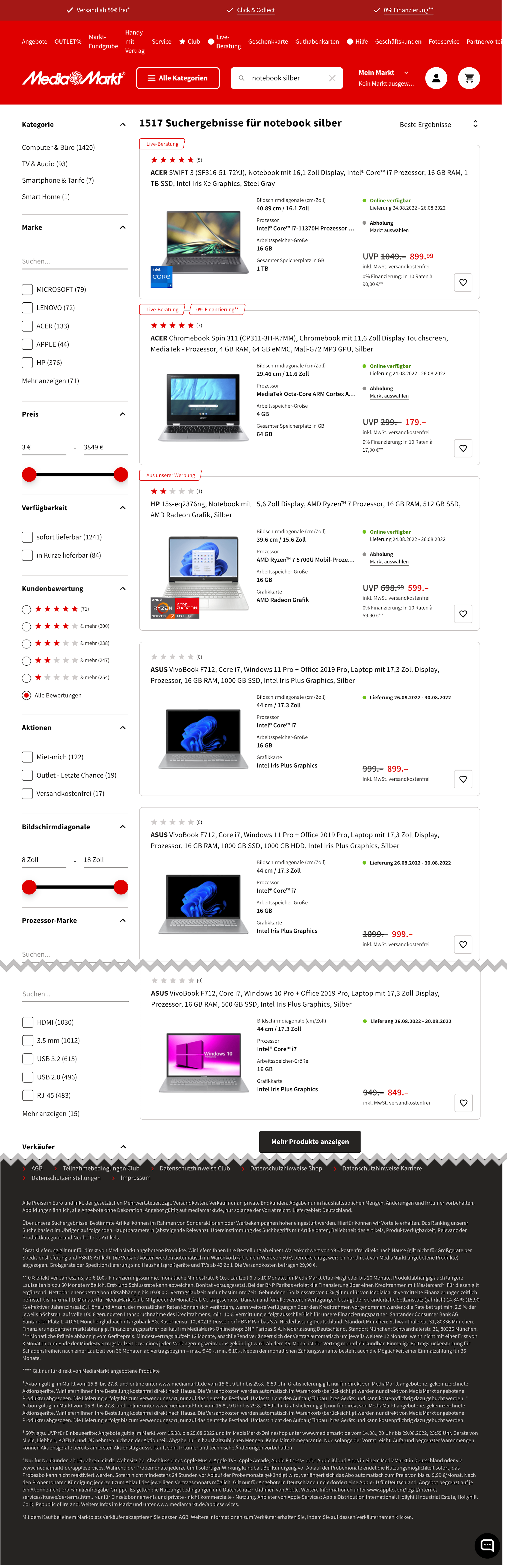 749 ‘Search Results Page’ Design Examples – Baymard Institute