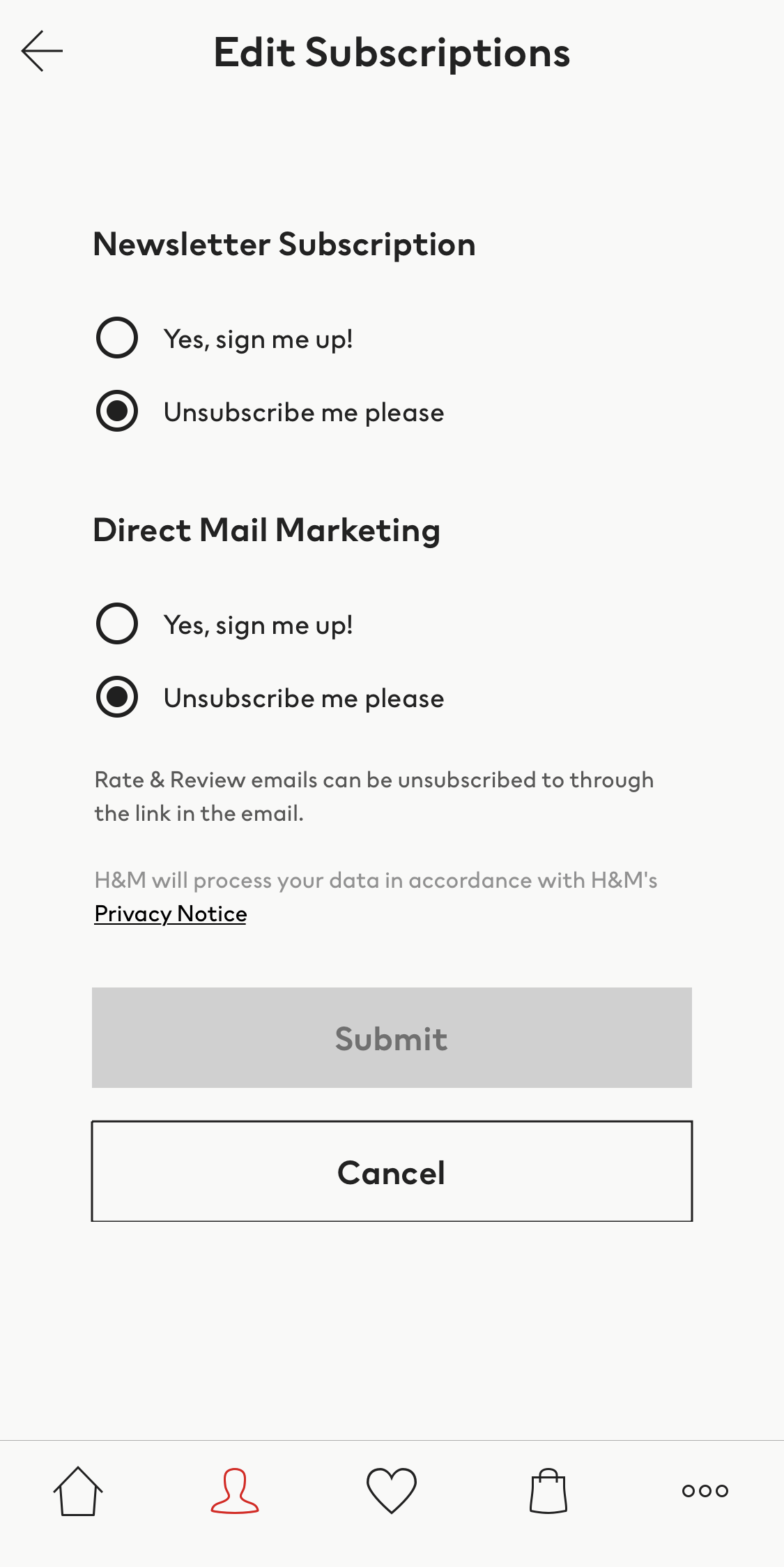 H&M’s App Newsletter Management – 178 of 340 Newsletter Management ...