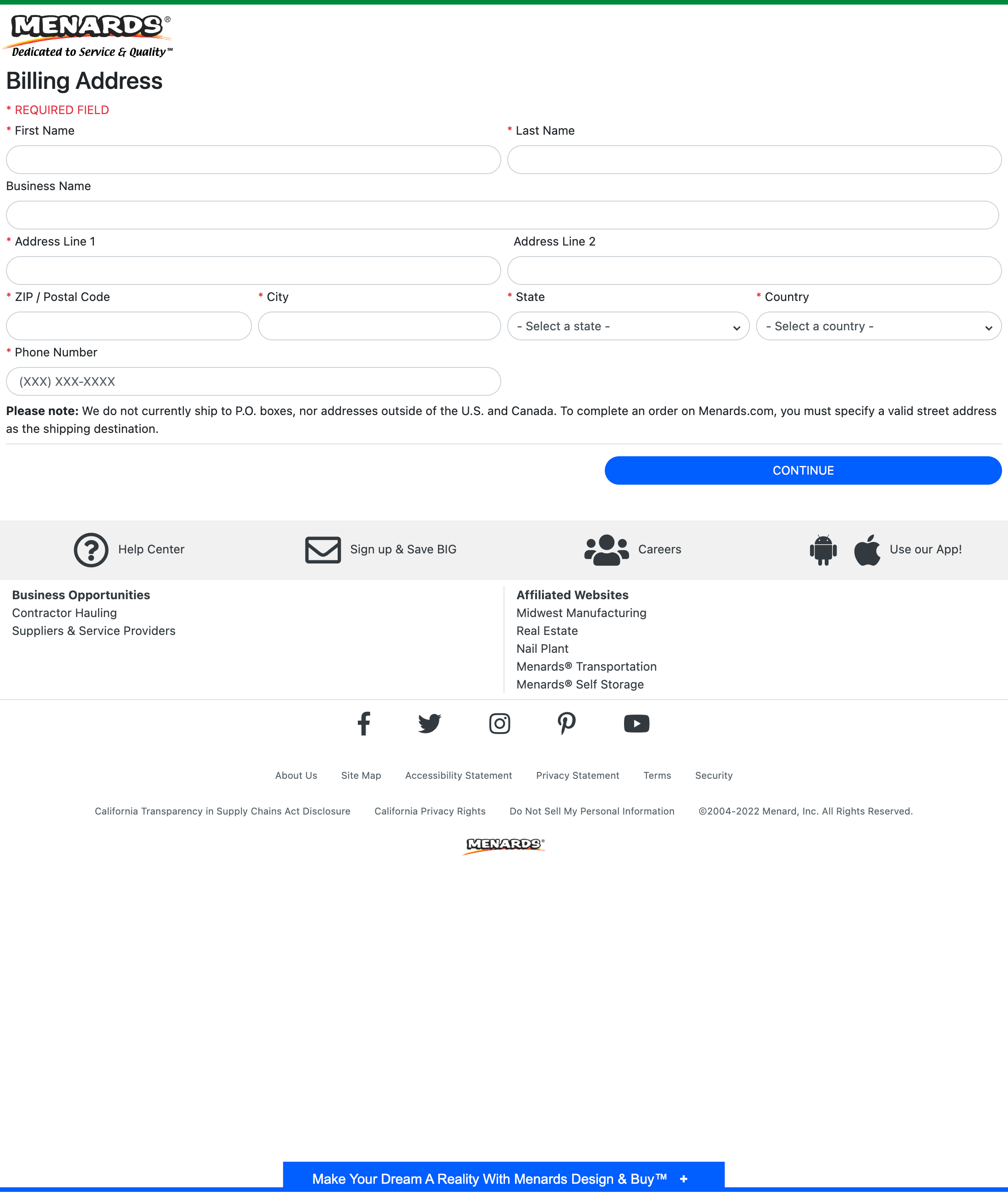 556 ‘Billing Address’ Design Examples – Baymard Institute