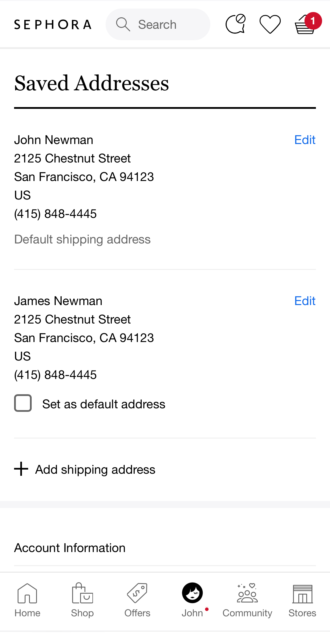 Sephora’s Mobile Address Book – 80 of 295 Address Book Examples ...