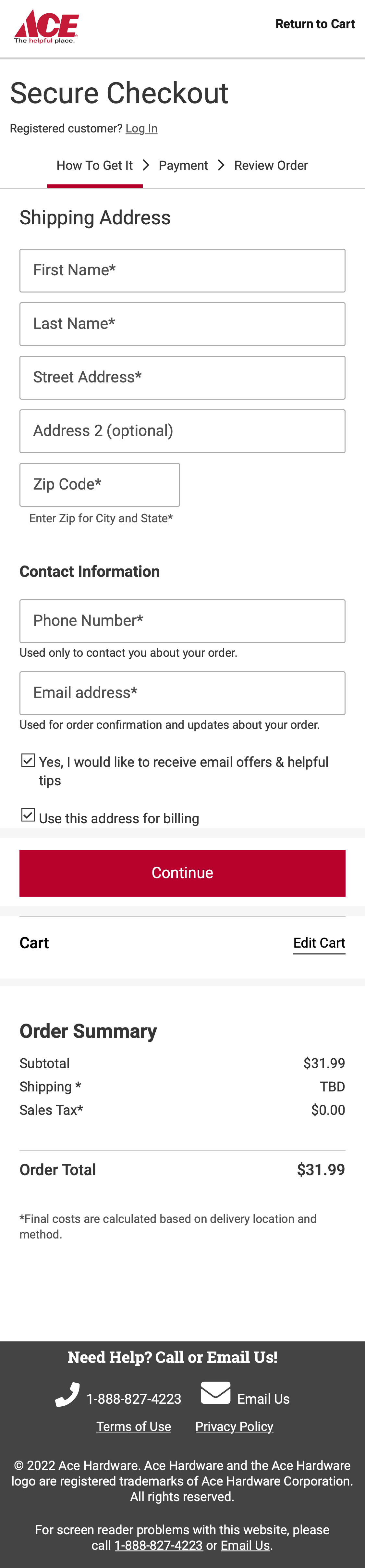 299 Mobile ‘Shipping Address’ Examples – Baymard Institute