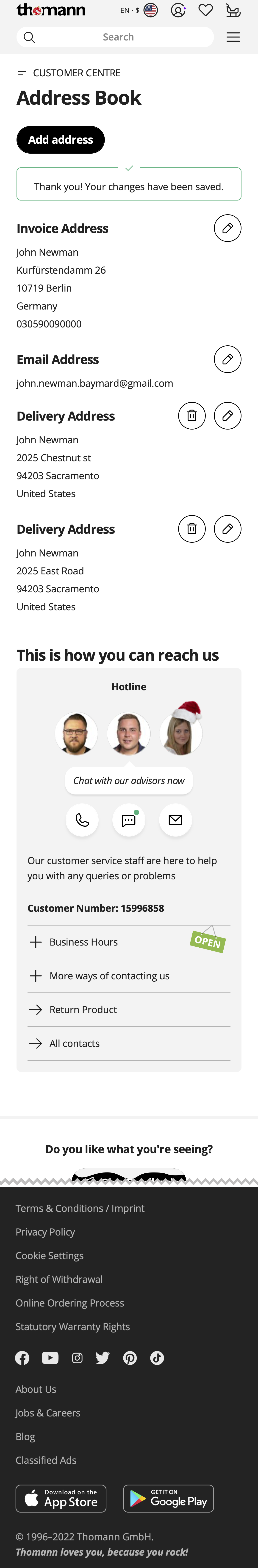 Thomann’s Mobile Address Book – 172 of 428 Address Book Examples ...