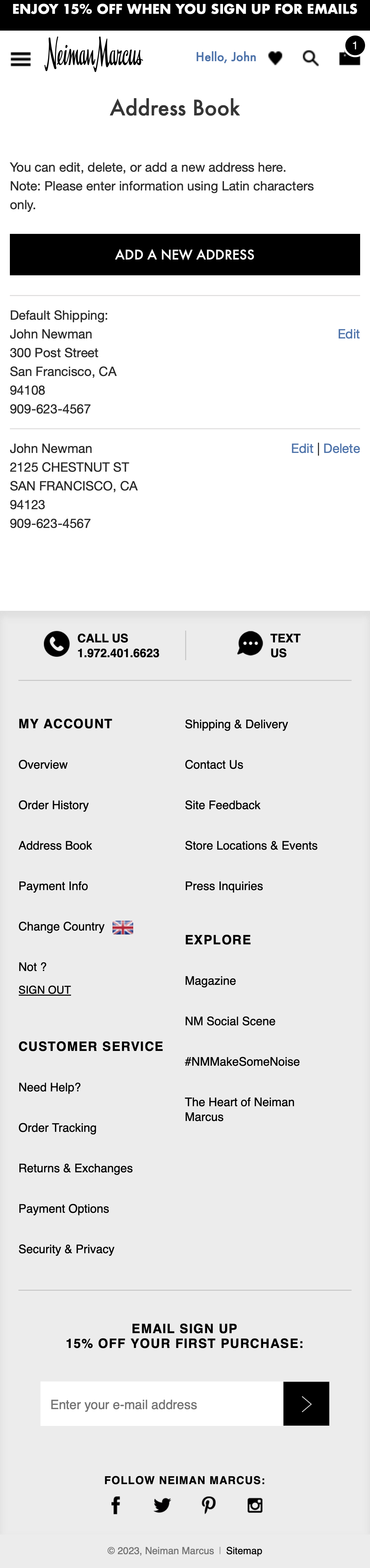 Neiman Marcus’ Mobile Address Book – 175 of 428 Address Book Examples ...