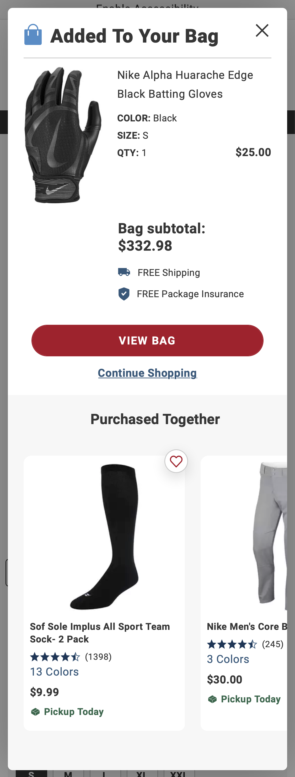 Hibbett’s Mobile Added To Cart Confirmation – 87 of 145 Added To Cart ...