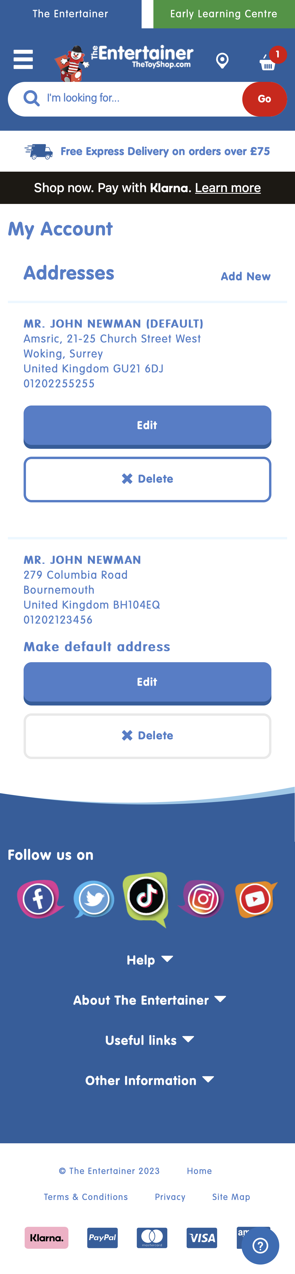 The Entertainer (TheToyShop.com)’s Mobile Address Book – 149 of 428 ...