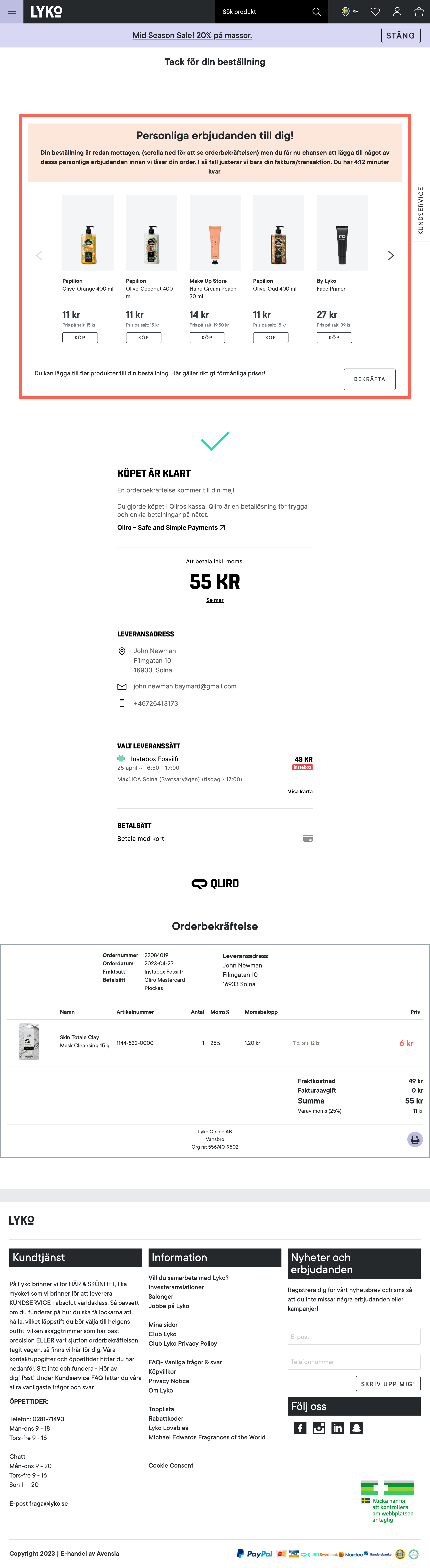 504 ‘Receipt / Order Confirmation’ Design Examples – Baymard Institute