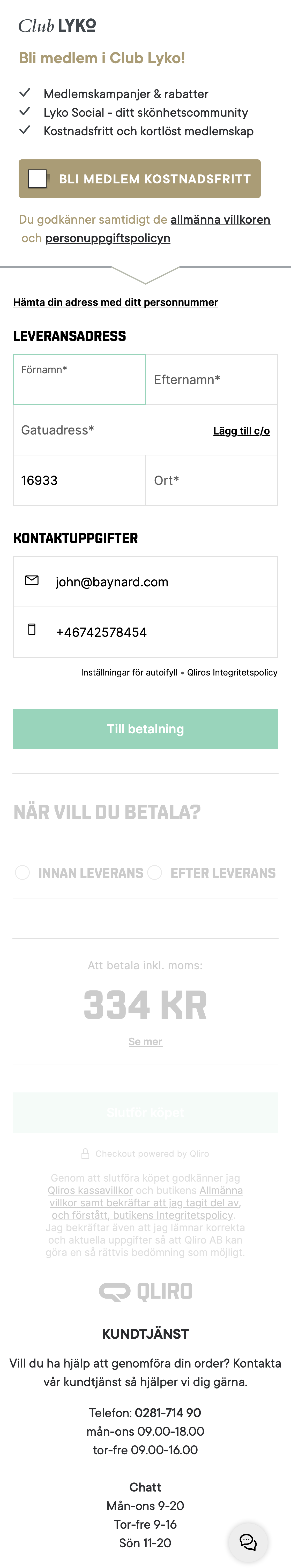 776 ‘Customer Info & Address’ Design Examples – Baymard Institute