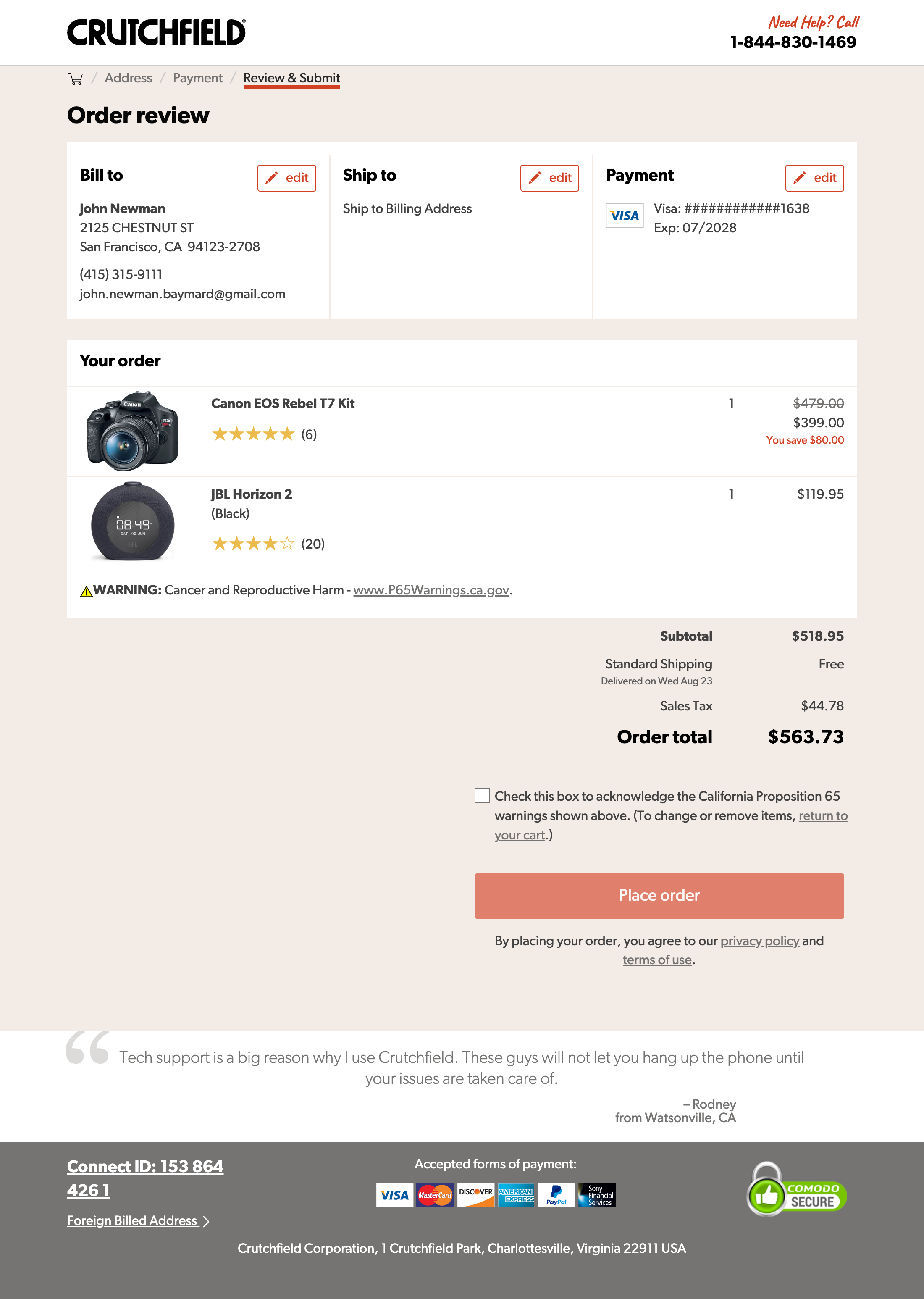 536 ‘Review Order’ Design Examples – Baymard Institute