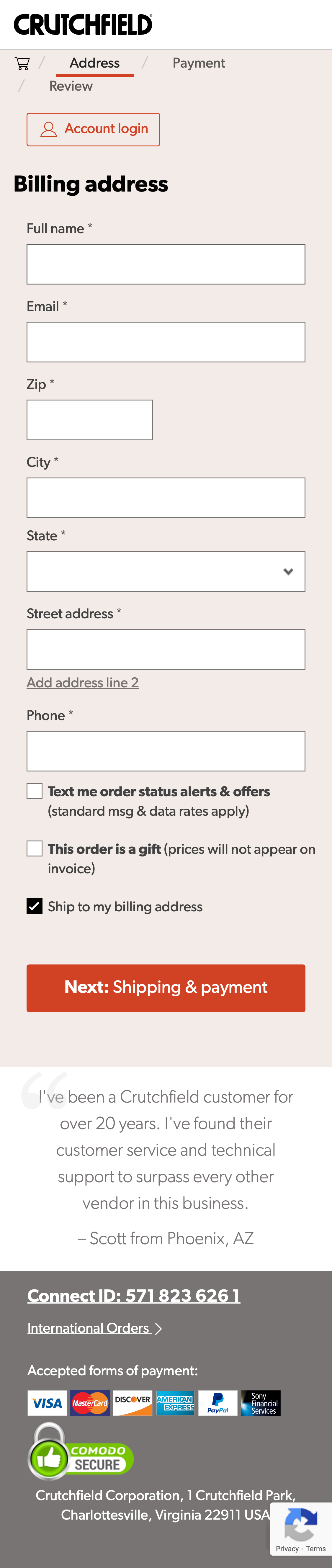 578 ‘Billing Address’ Design Examples – Baymard Institute