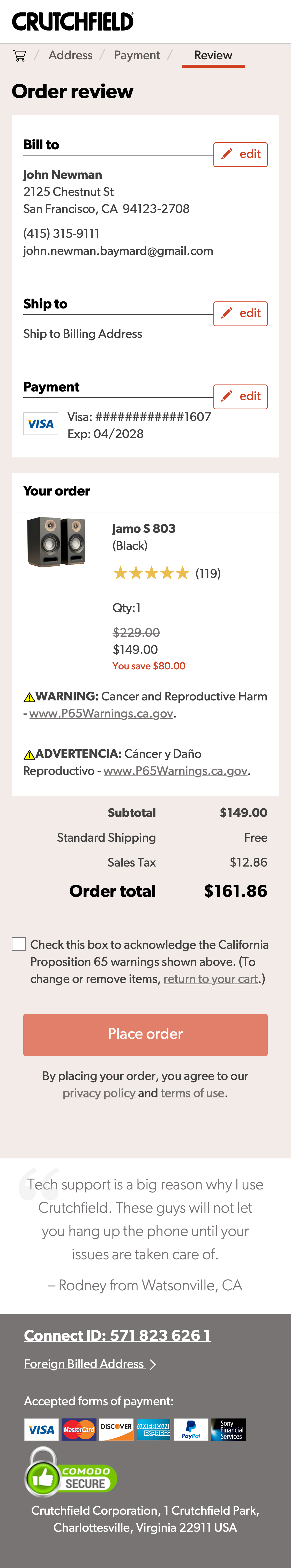 536 ‘Review Order’ Design Examples – Baymard Institute