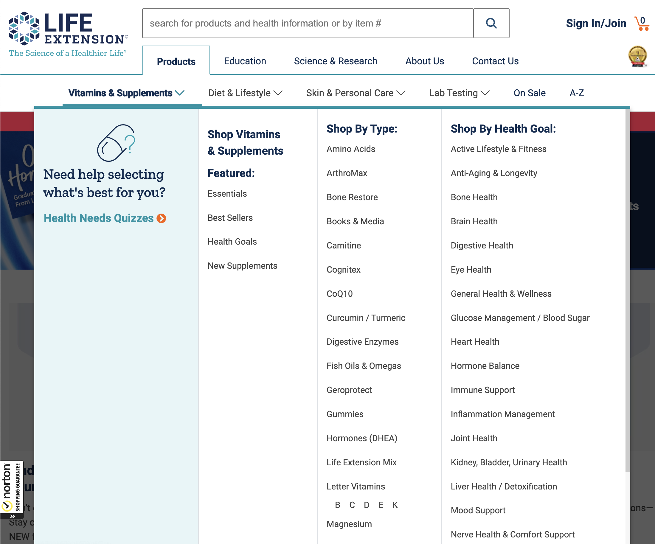 Life Extension UX Case Study – Baymard Institute