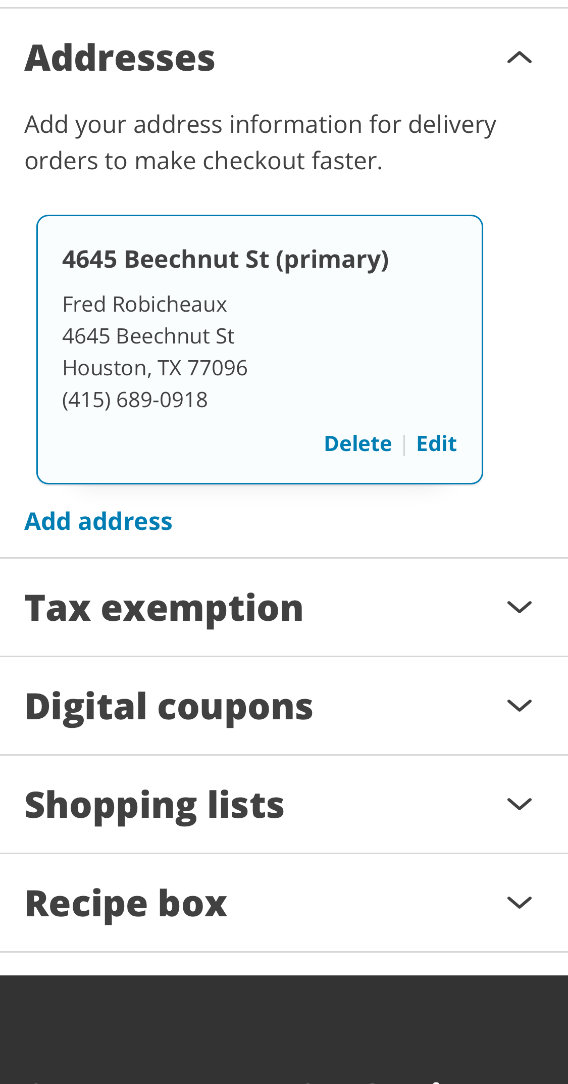 HEB’s Mobile Address Book – 165 of 428 Address Book Examples – Baymard ...