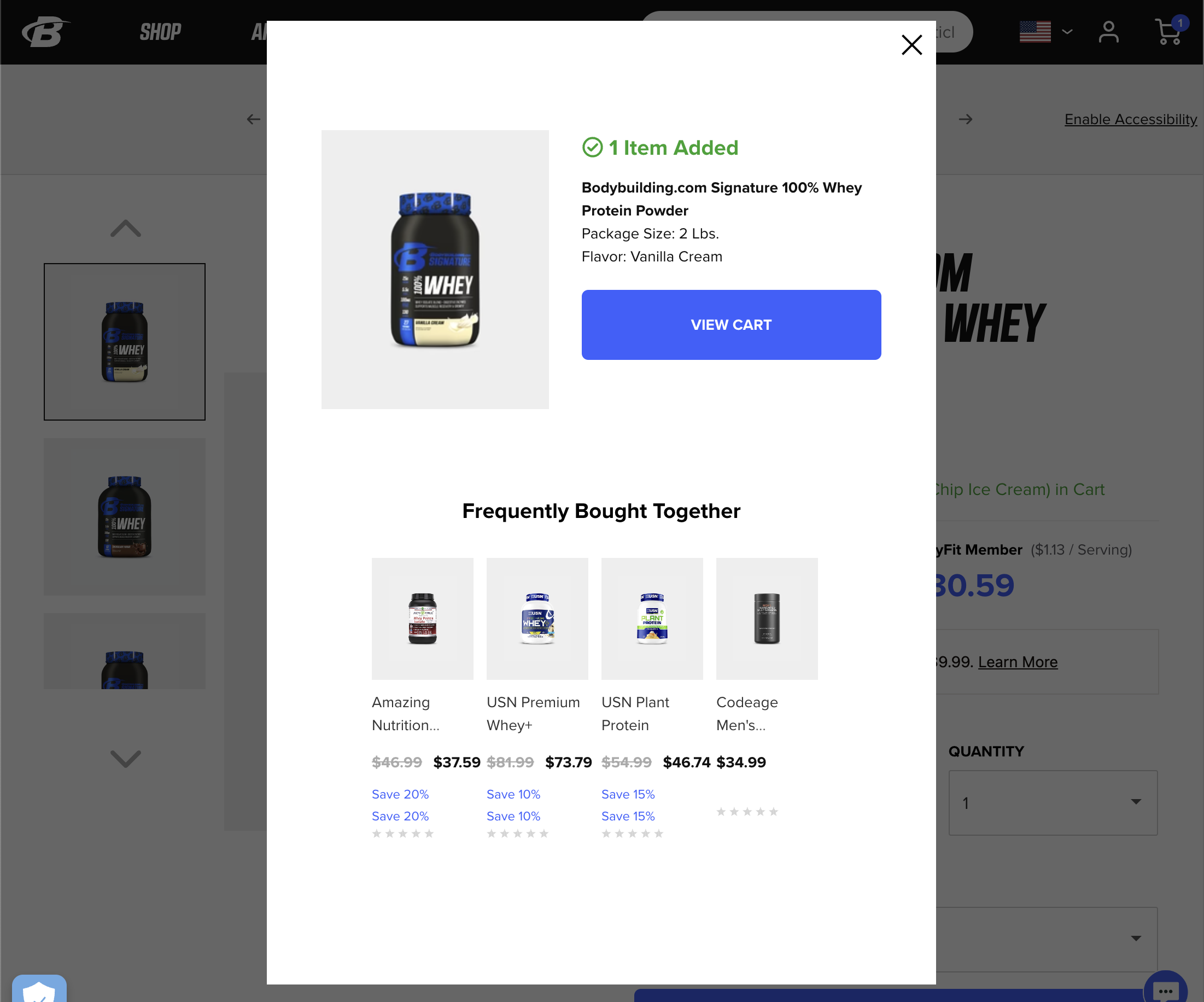 Bodybuilding’s Added To Cart Confirmation – 83 of 145 Added To Cart ...