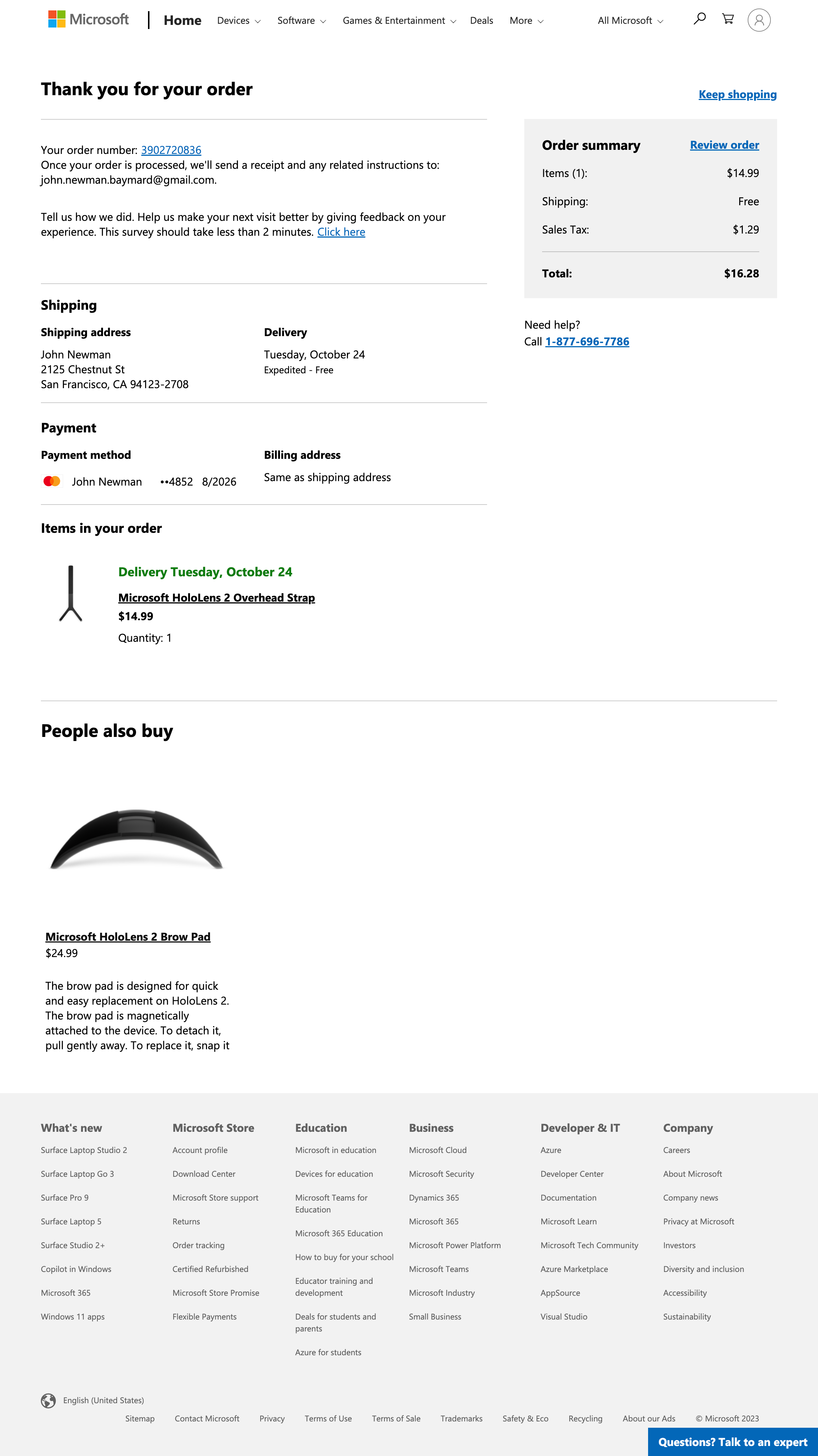 Microsoft’s Receipt / Order Confirmation – 55 of 577 Receipt / Order ...