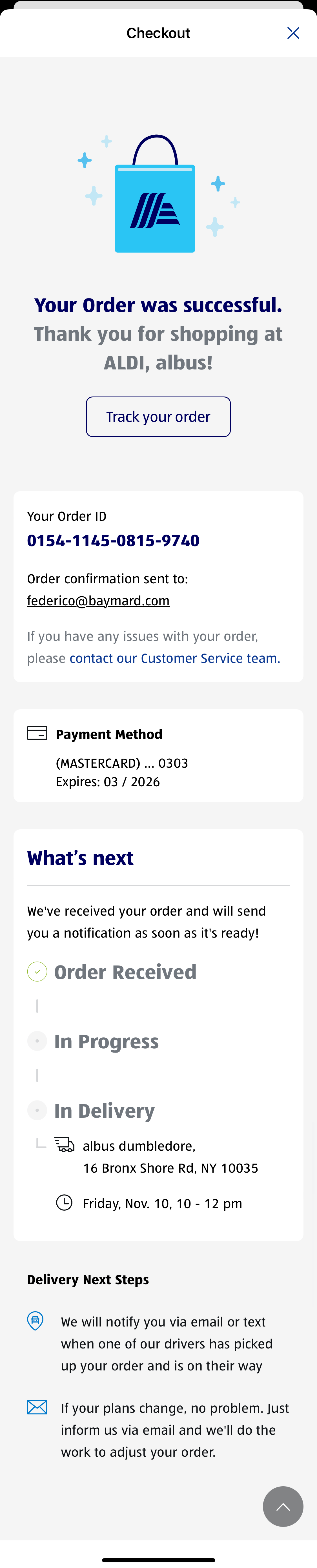 Aldi’s App Receipt / Order Confirmation – 72 of 589 Receipt / Order ...