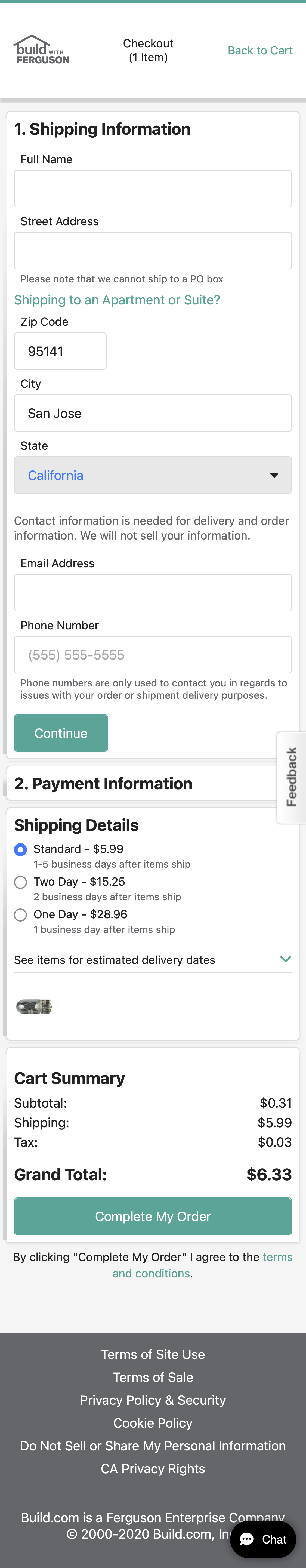 330 Mobile ‘Shipping Address’ Examples – Baymard Institute
