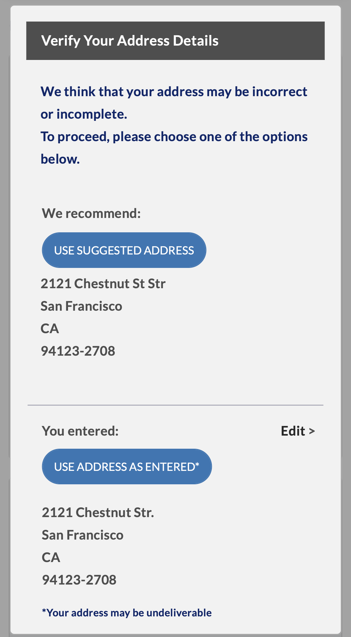 171 ‘Address Validator’ Design Examples – Baymard Institute