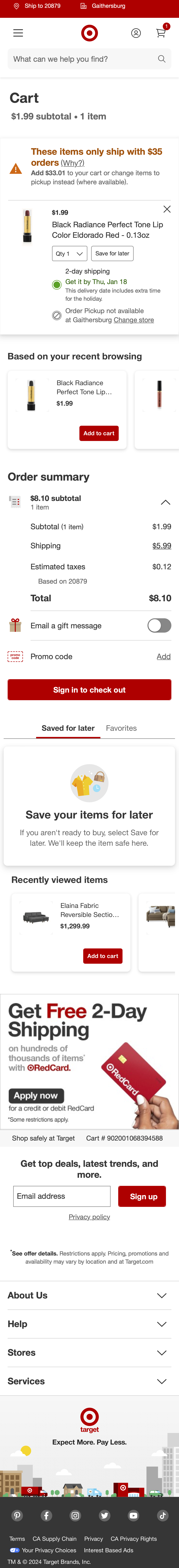 811 ‘Cart’ Design Examples – Baymard Institute