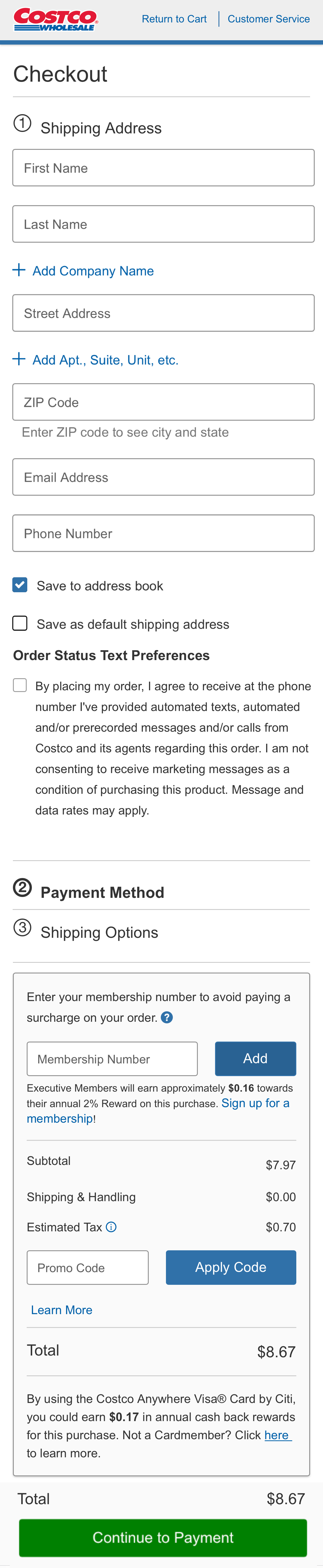 861 ‘Customer Info & Address’ Design Examples – Baymard Institute