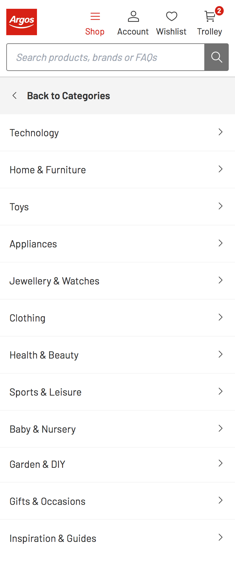 586 Mobile ‘Navigation Menu’ Examples – Baymard Institute