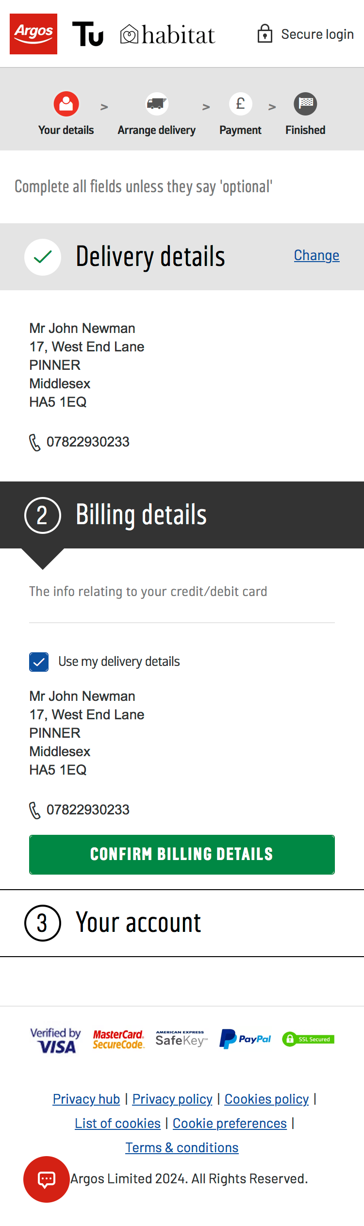599 ‘Billing Address’ Design Examples – Baymard Institute