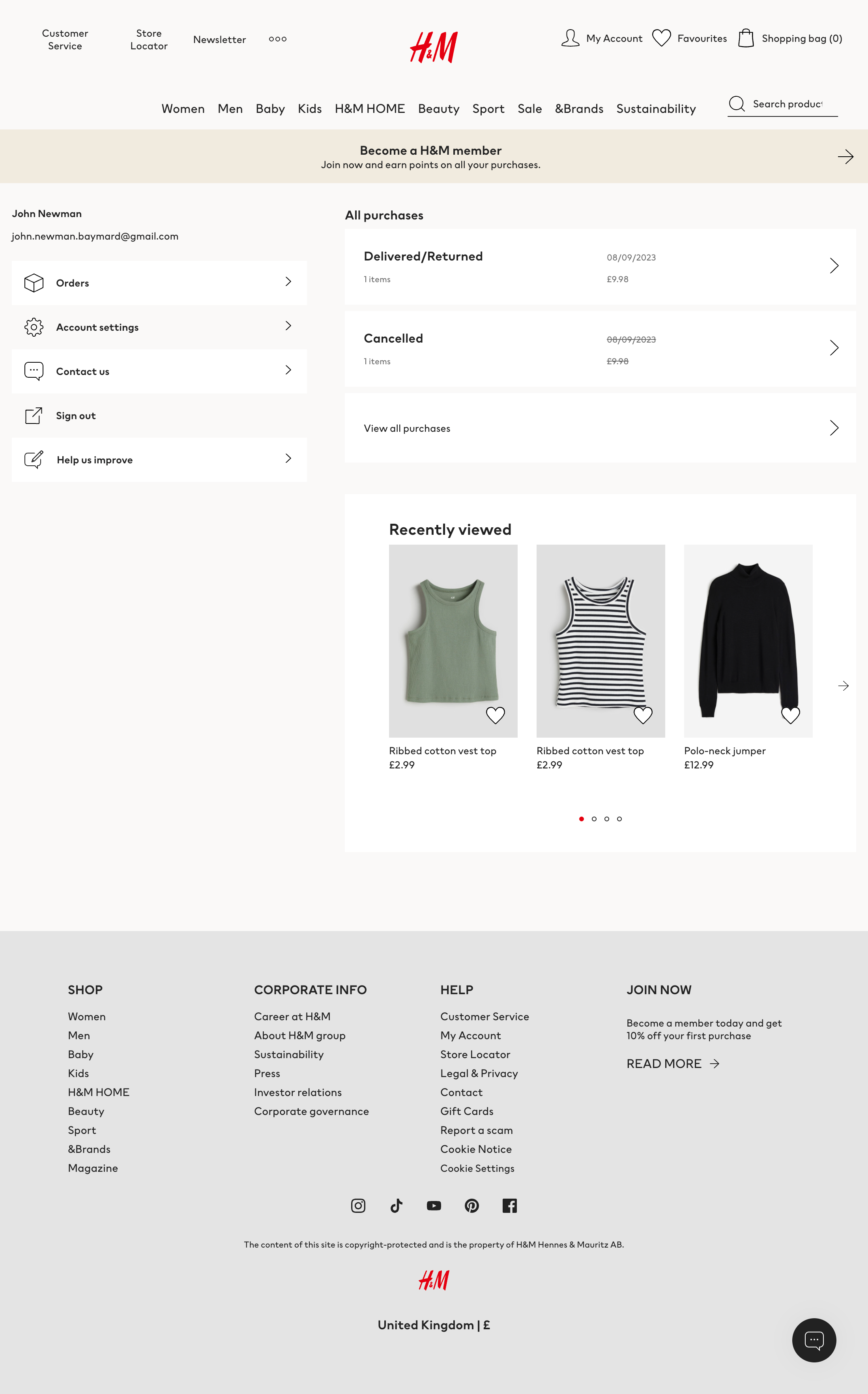 519 ‘Account Dashboard’ Design Examples – Baymard Institute