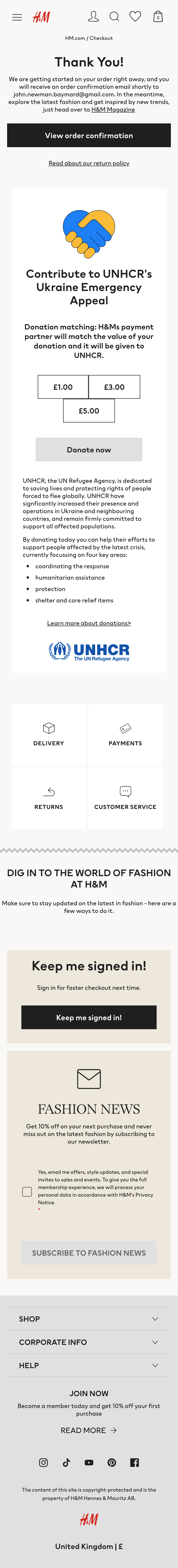 656 ‘Receipt / Order Confirmation’ Design Examples – Baymard Institute