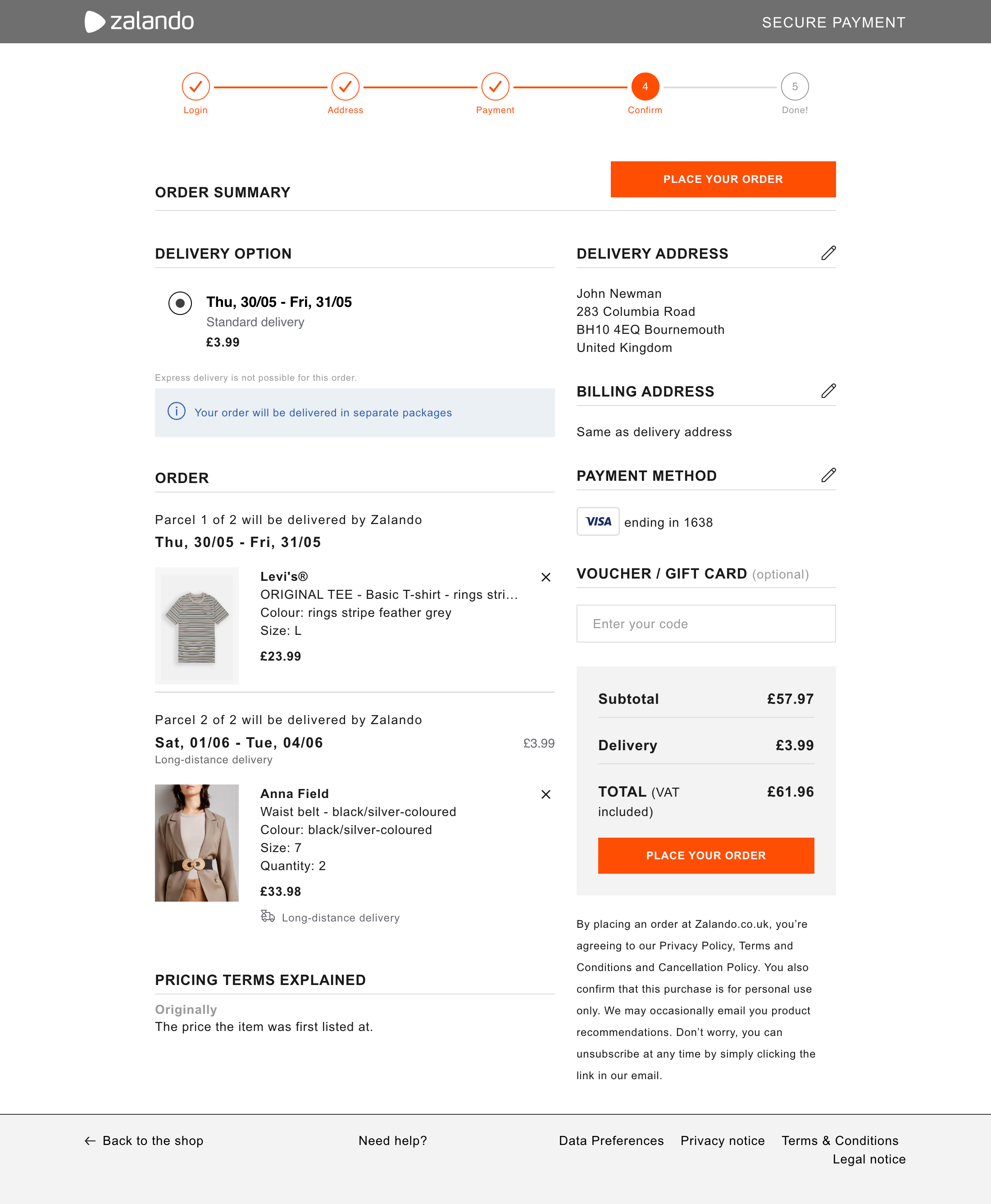 593 ‘Review Order’ Design Examples – Baymard Institute