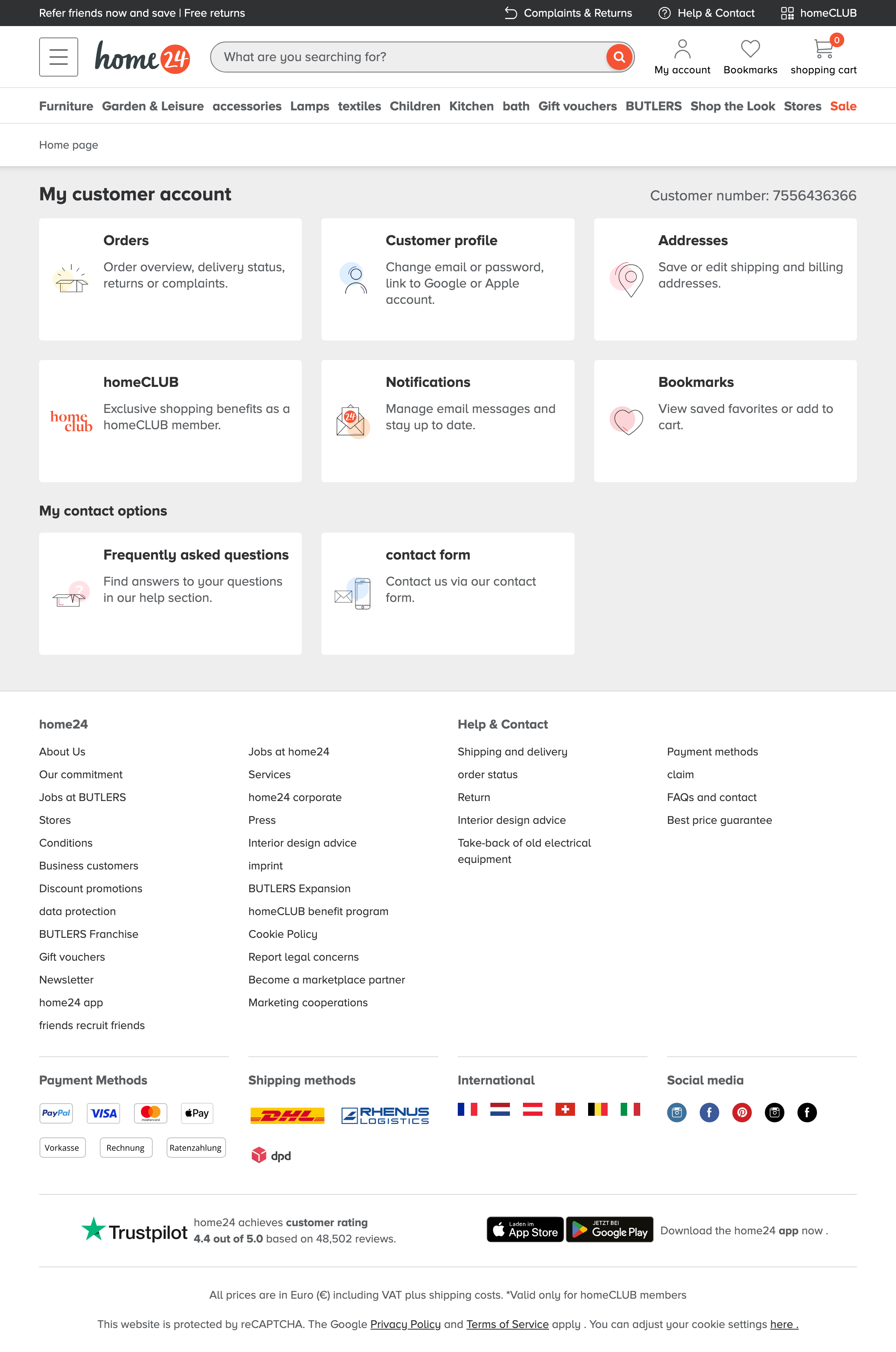 Home24’s Account Dashboard – 83 of 517 Account Dashboard Examples ...