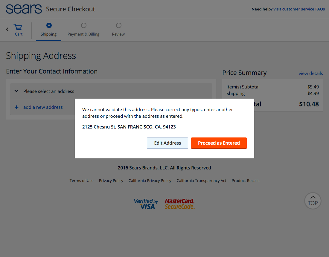Sears’ Address Validator – 117 of 177 Address Validator Examples ...
