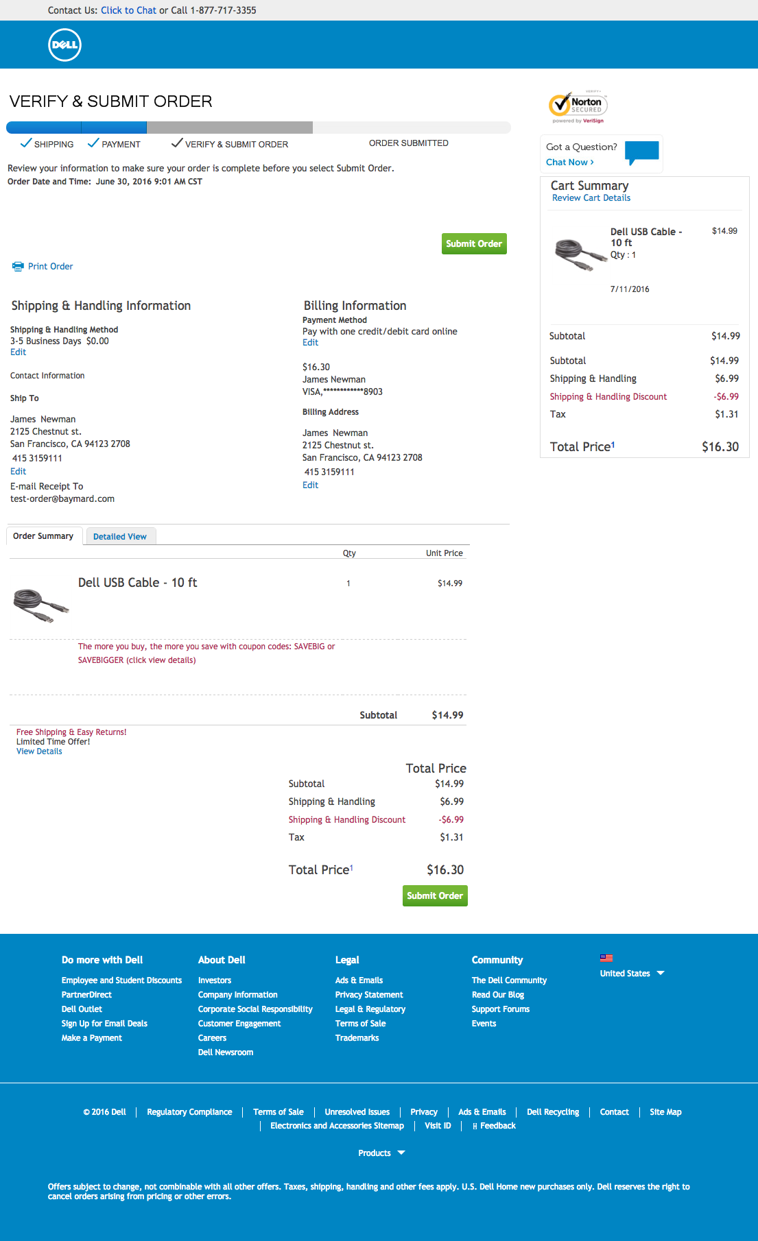 Dell’s Review Order – 342 of 520 Review Order Examples – Baymard Institute