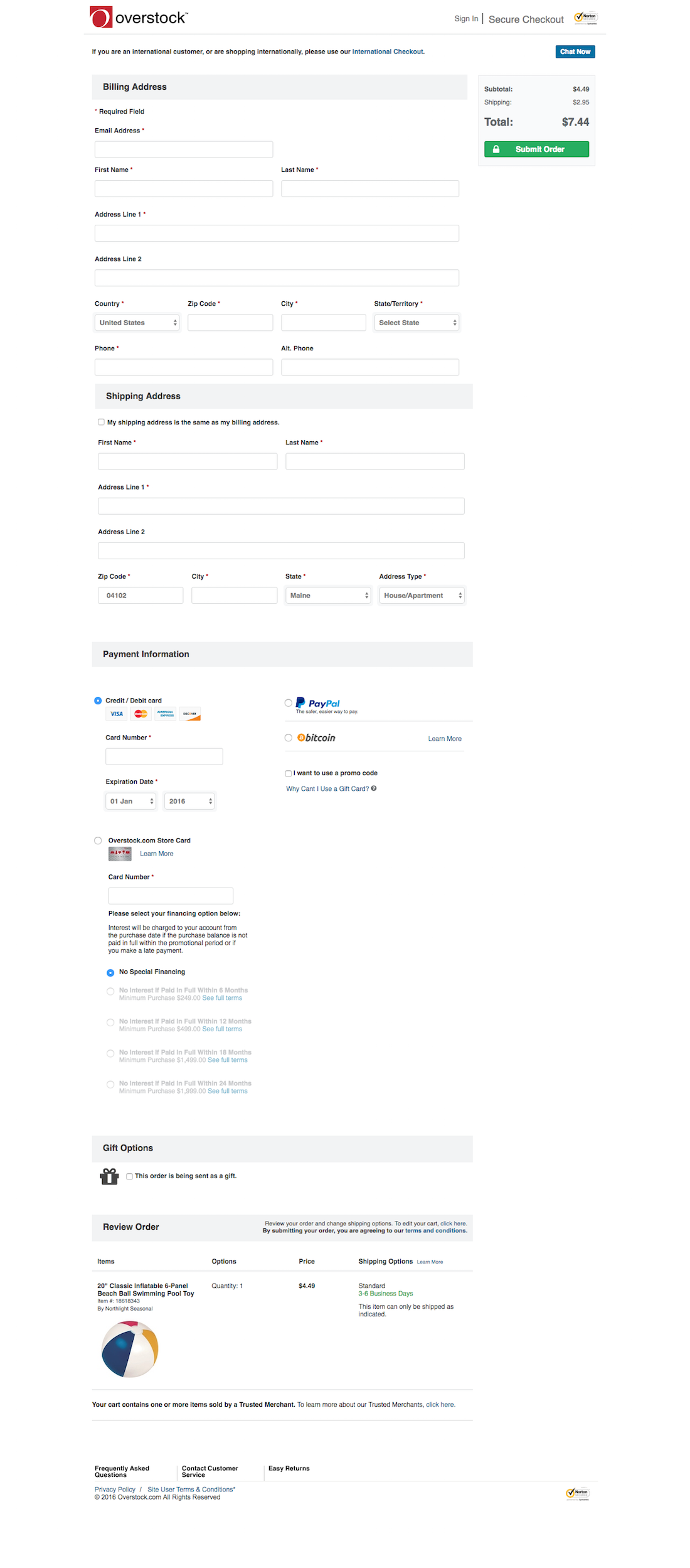 Overstock’s Billing Address – 384 of 590 Billing Address Examples ...