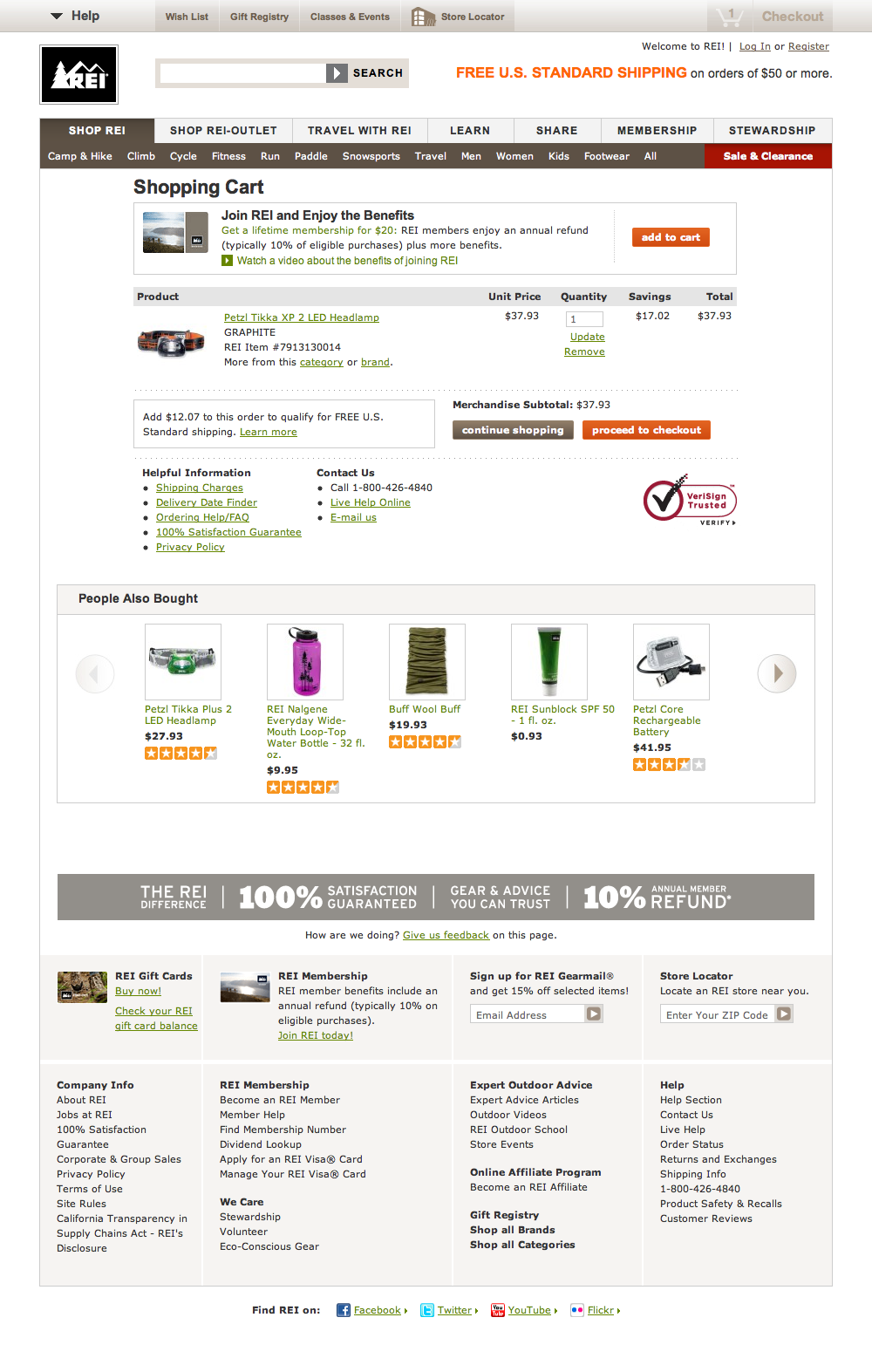 REI’s Cart – 785 of 885 Cart Examples – Baymard Institute