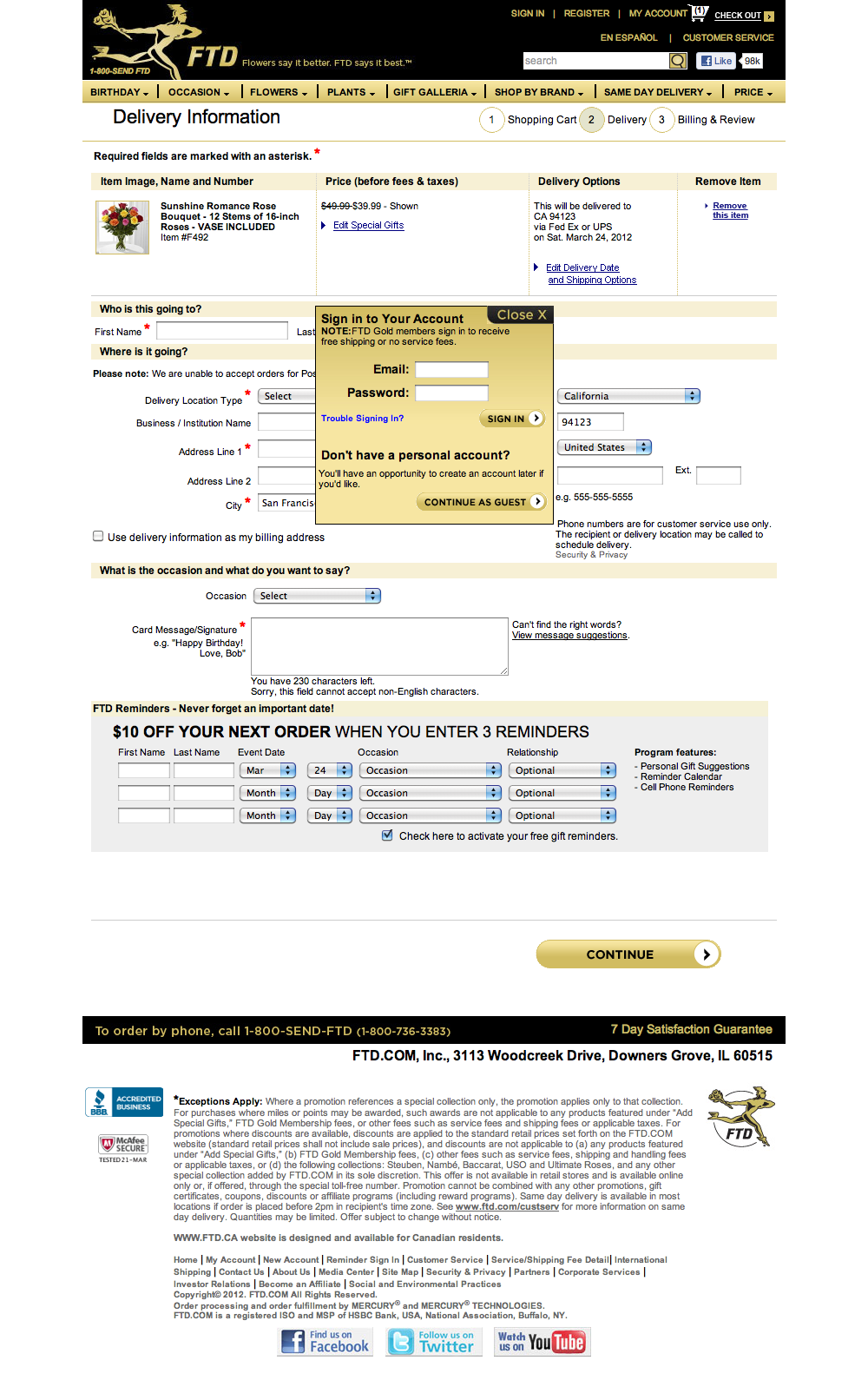 FTD UX Case Study – Baymard Institute