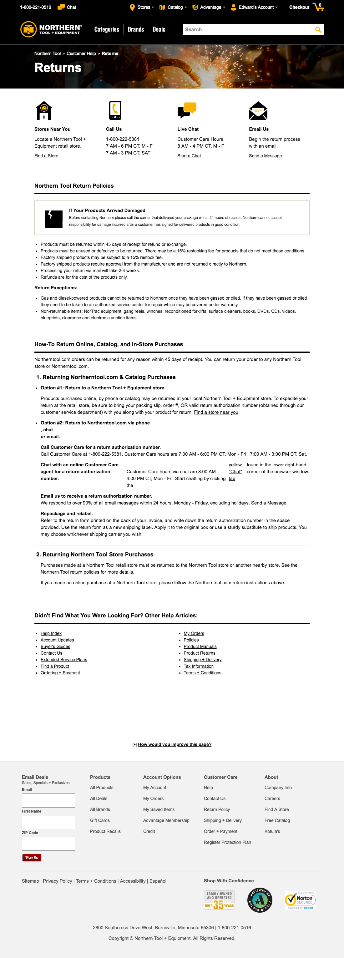 52 ‘Order Returns’ Design Examples – Baymard Institute