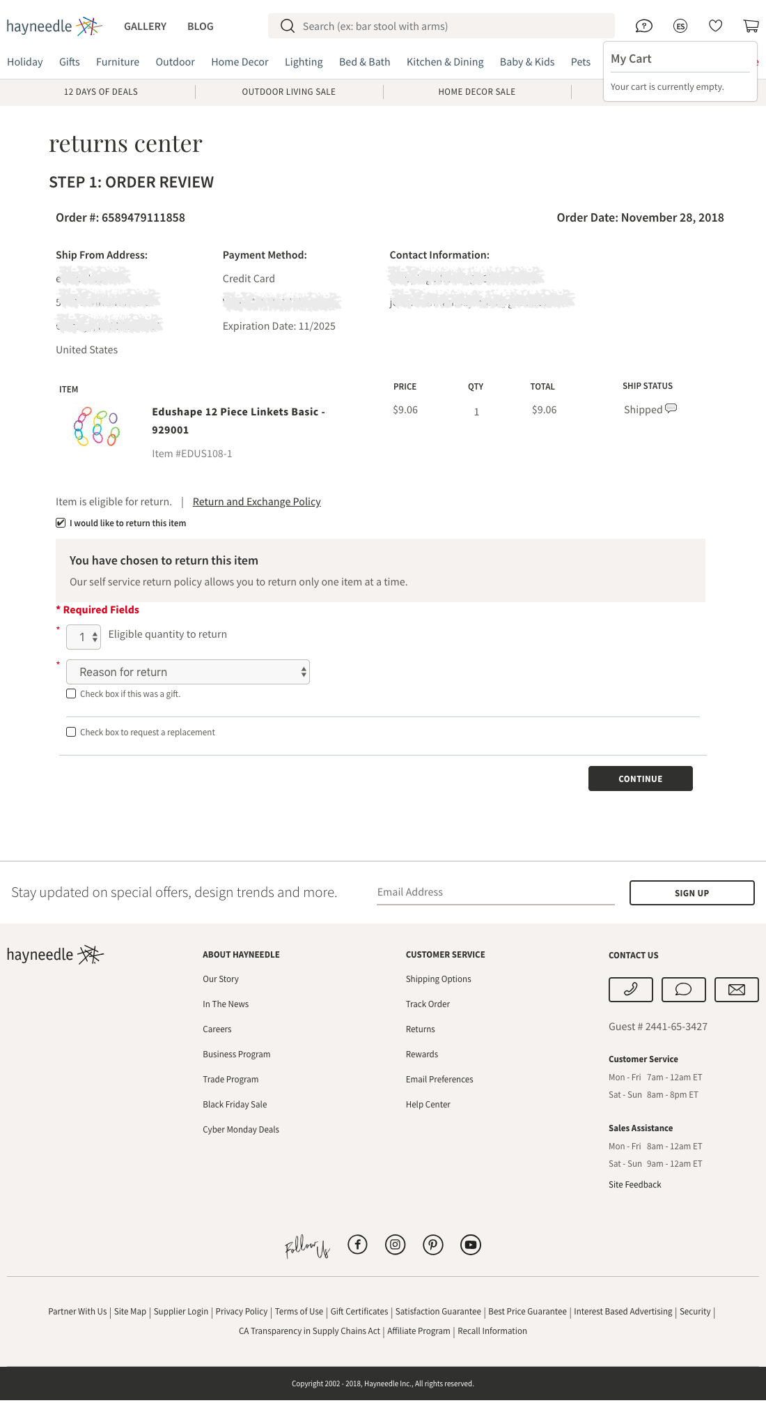 52 ‘Order Returns’ Design Examples – Baymard Institute