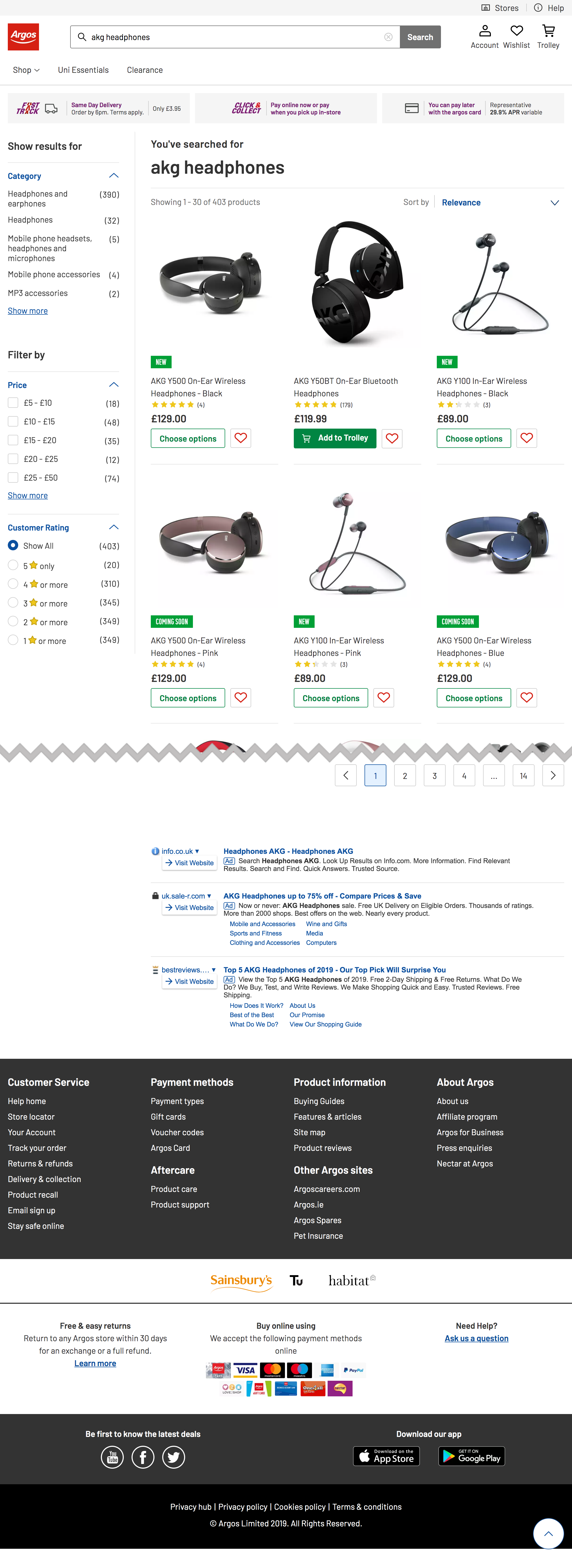Argos’ Search Results Page – 544 of 870 Search Results Page Examples ...