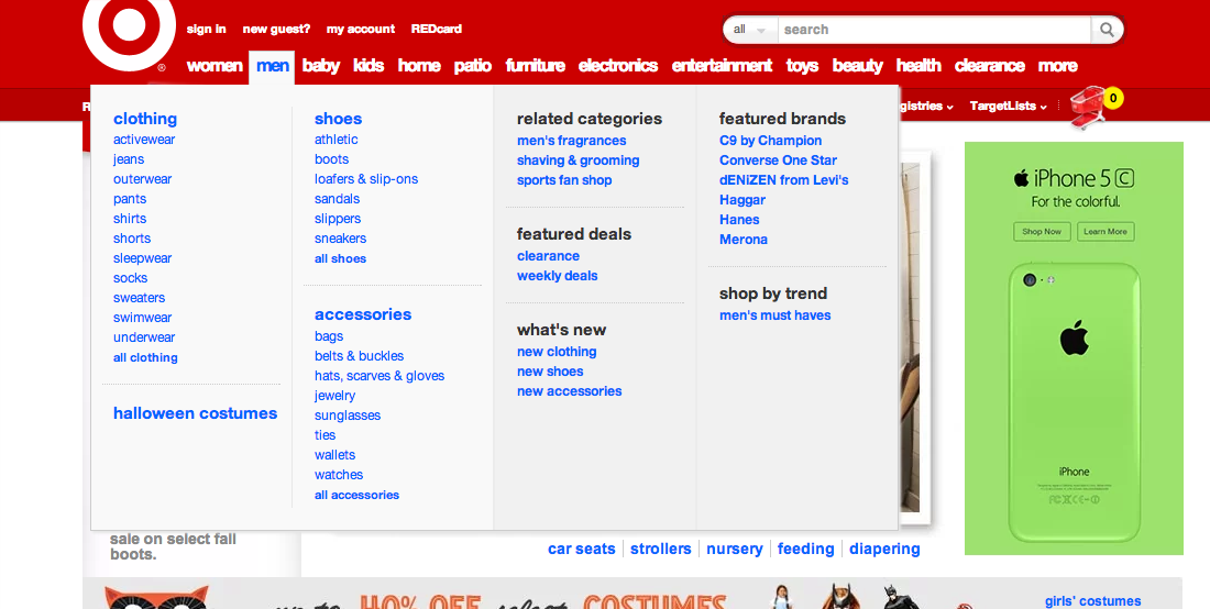 Target’s Main Navigation – 1076 of 1191 Main Navigation Examples ...