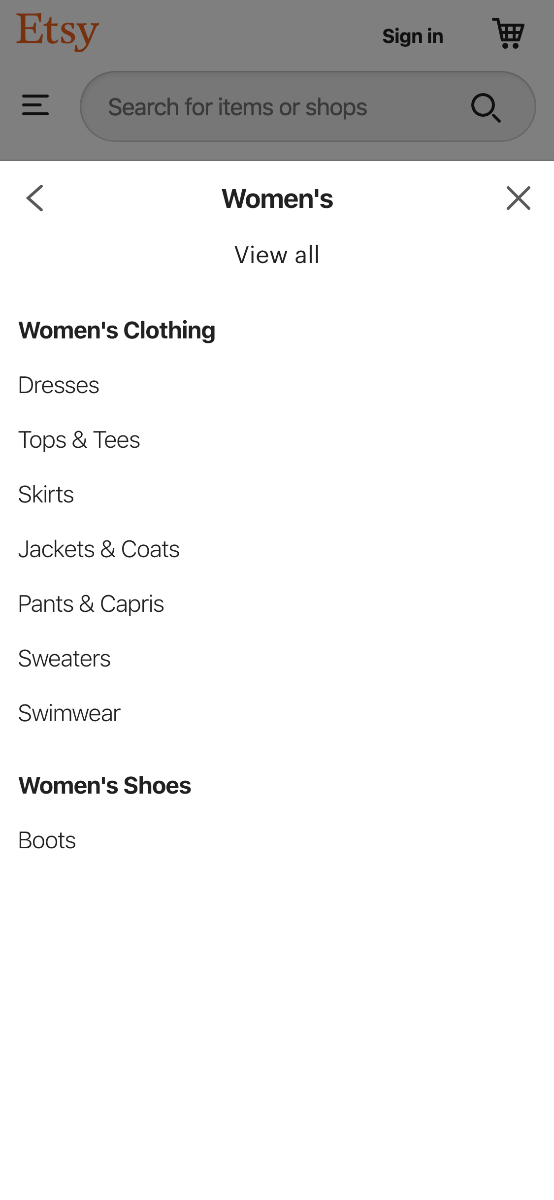Etsy’s Mobile Main Navigation – 880 of 1151 Main Navigation Examples ...